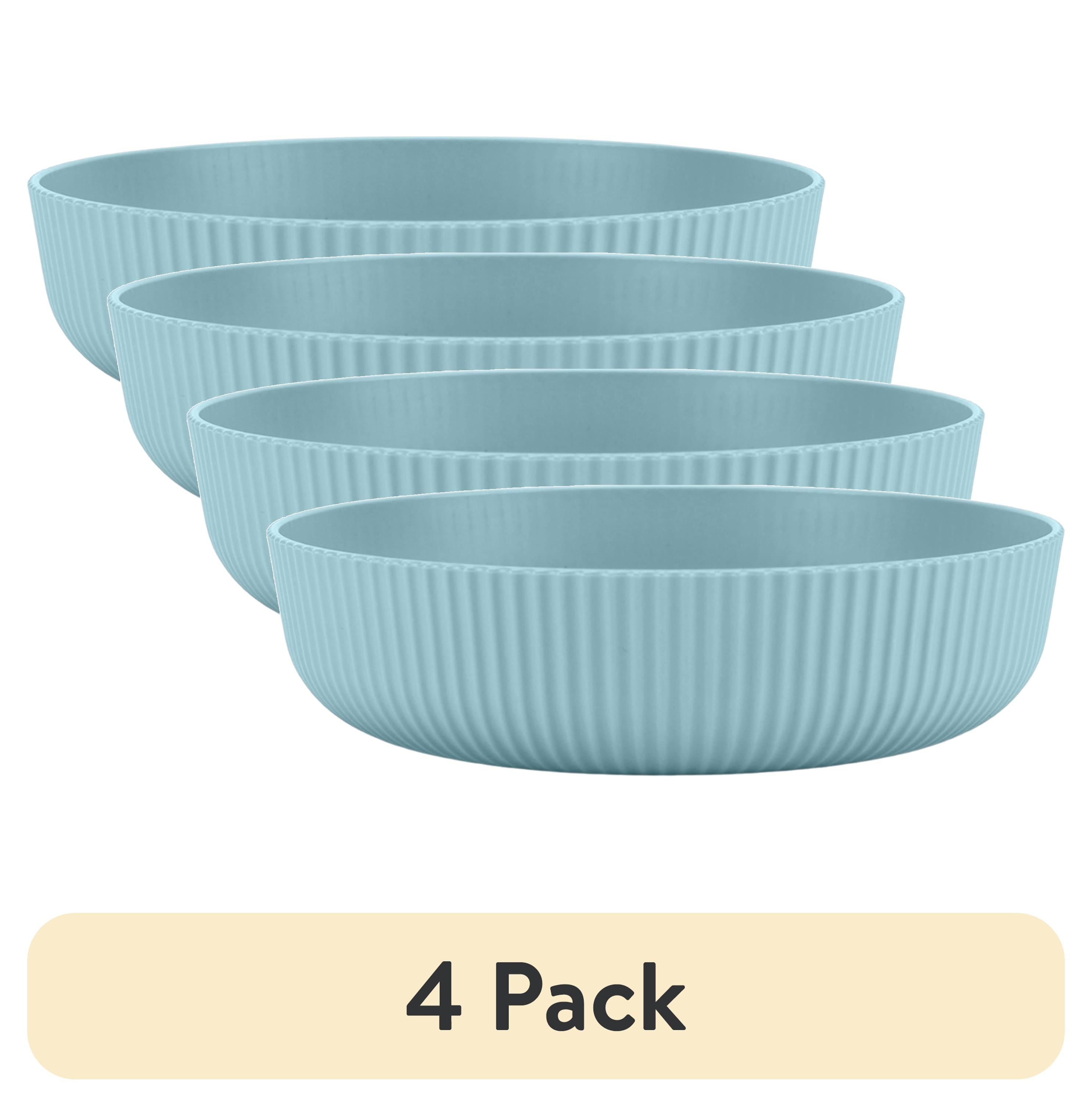 (4 pack) Mainstays - Blue Eco-Friendly Recycled Plastic Dinner Bowl, 43 ...