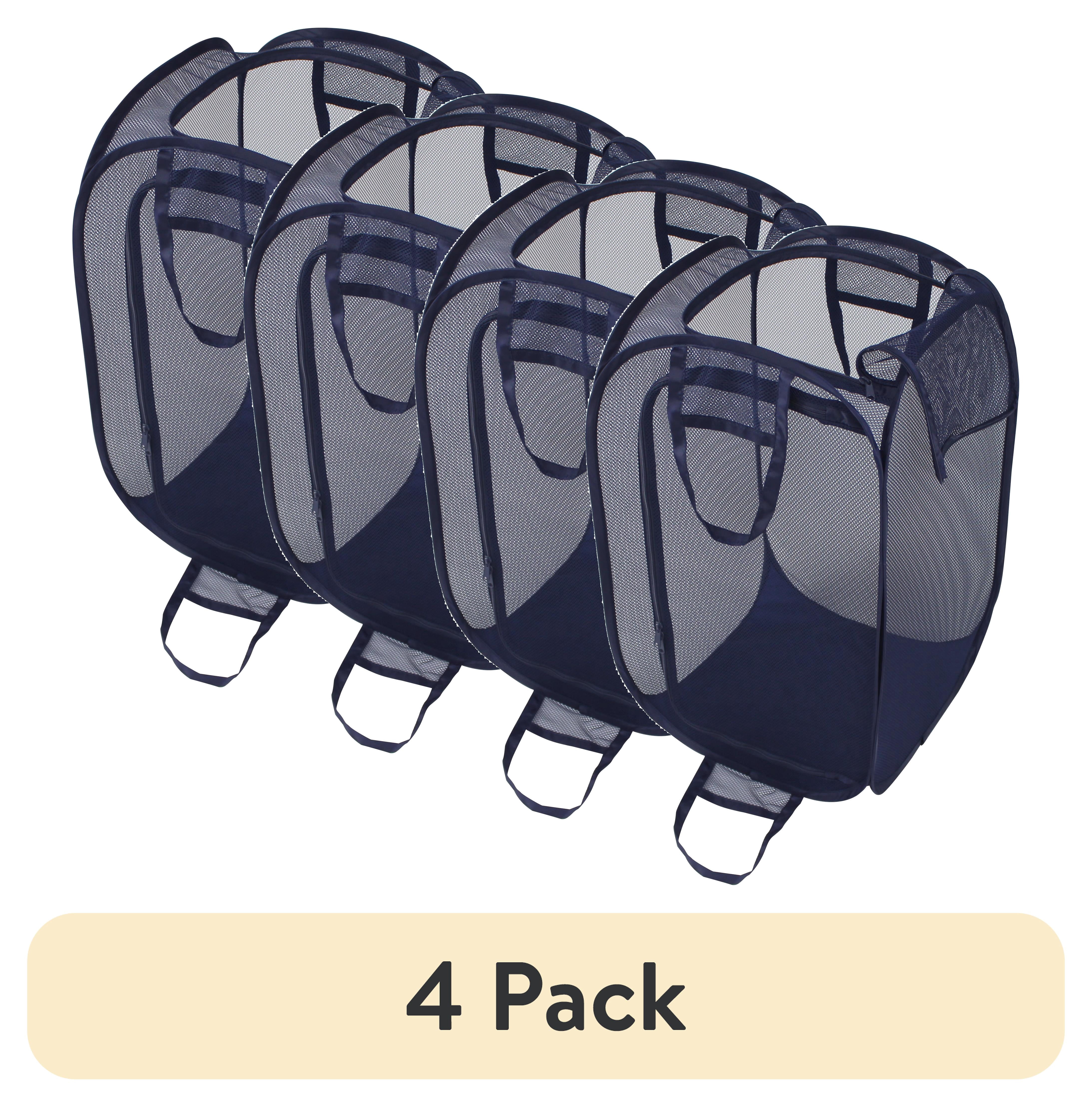 (4 pack) (4 pack) Mainstays Blue Two-Way Pop-Up Mesh Laundry Hamper ...