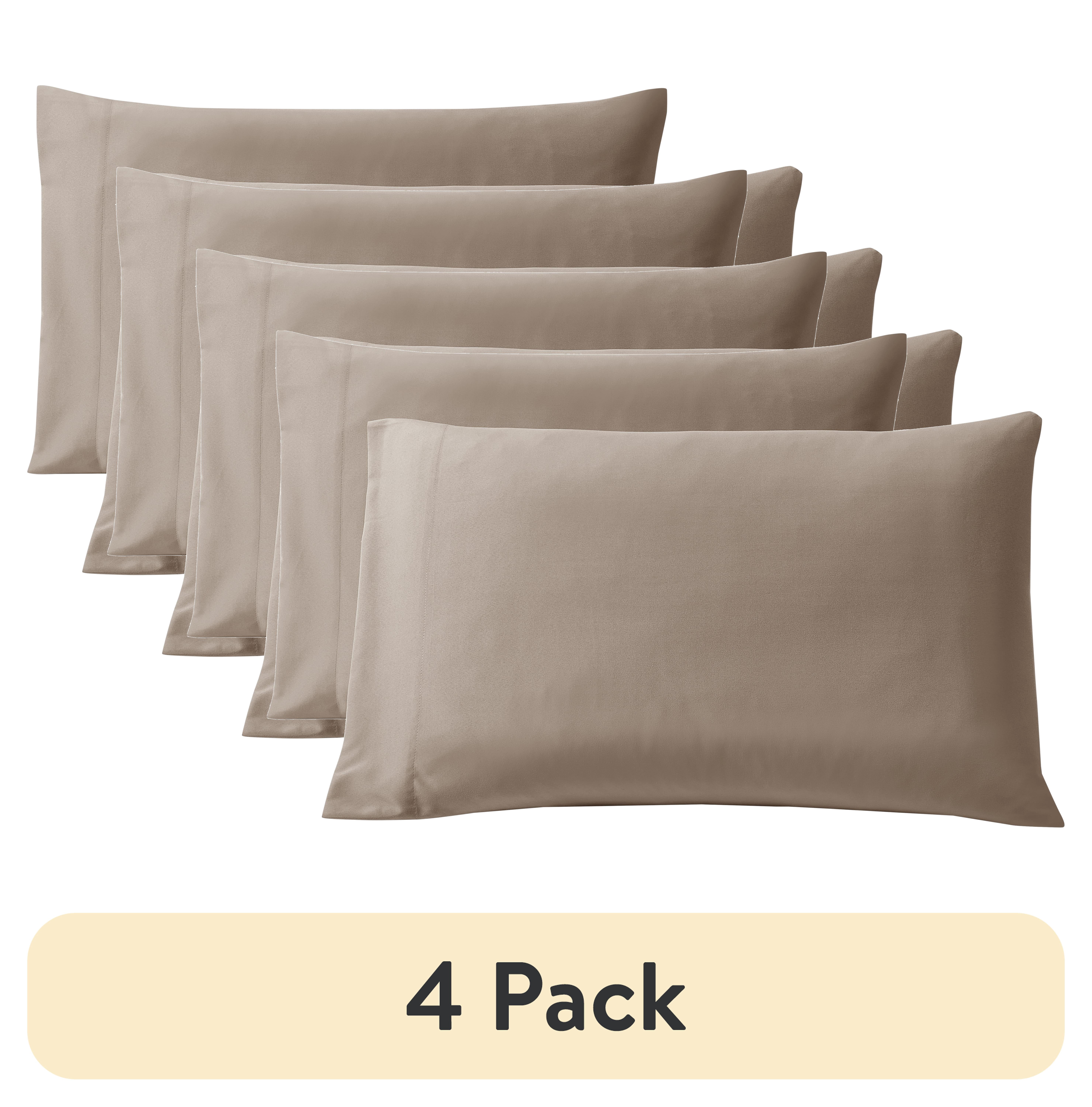 (4 pack) Mainstays Comfort Chill Microfiber Pillowcase Set, Std/Queen ...