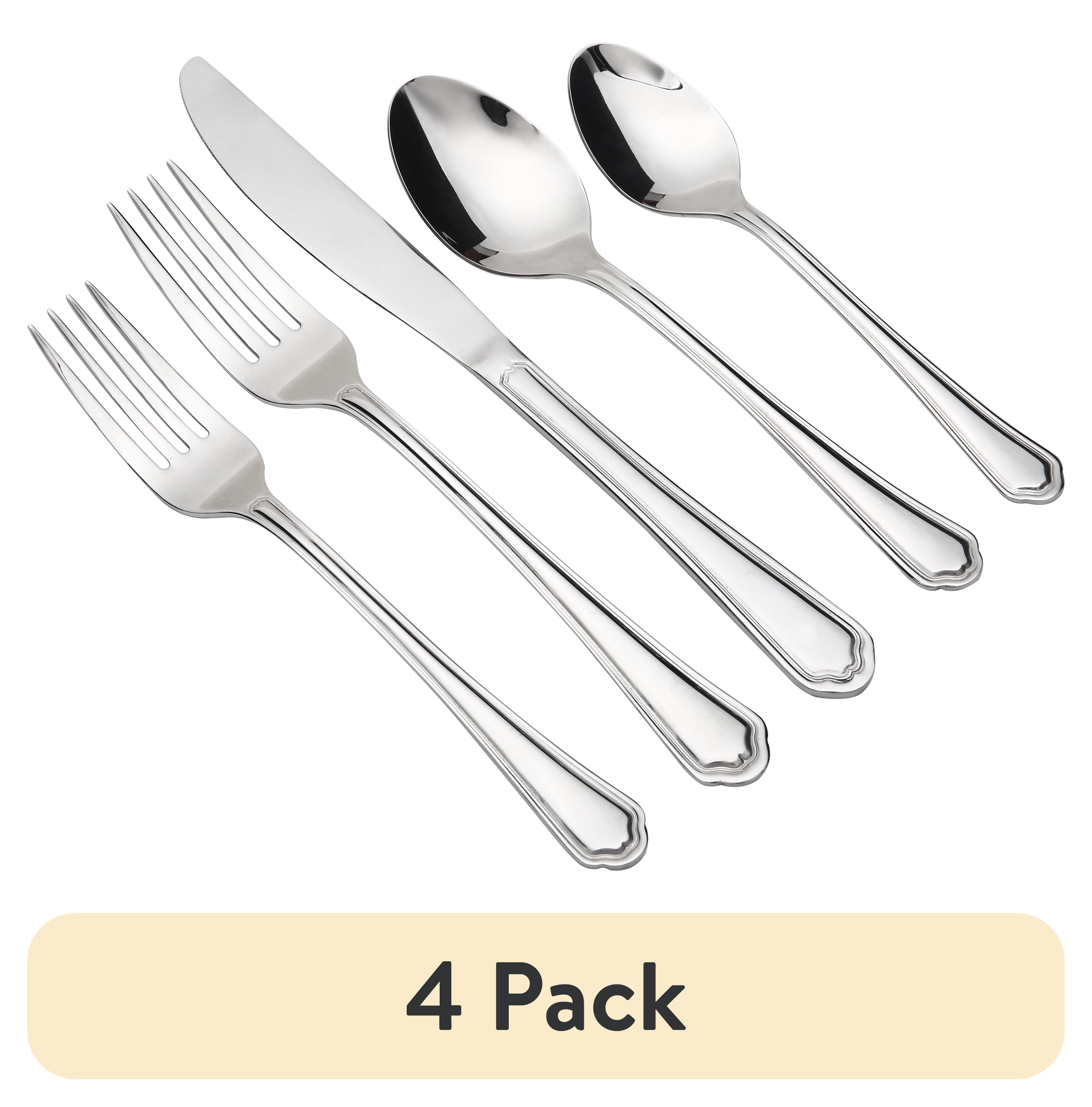 Mainstays Connor 20 Piece Stainless Steel Flatware Set - Walmart.com
