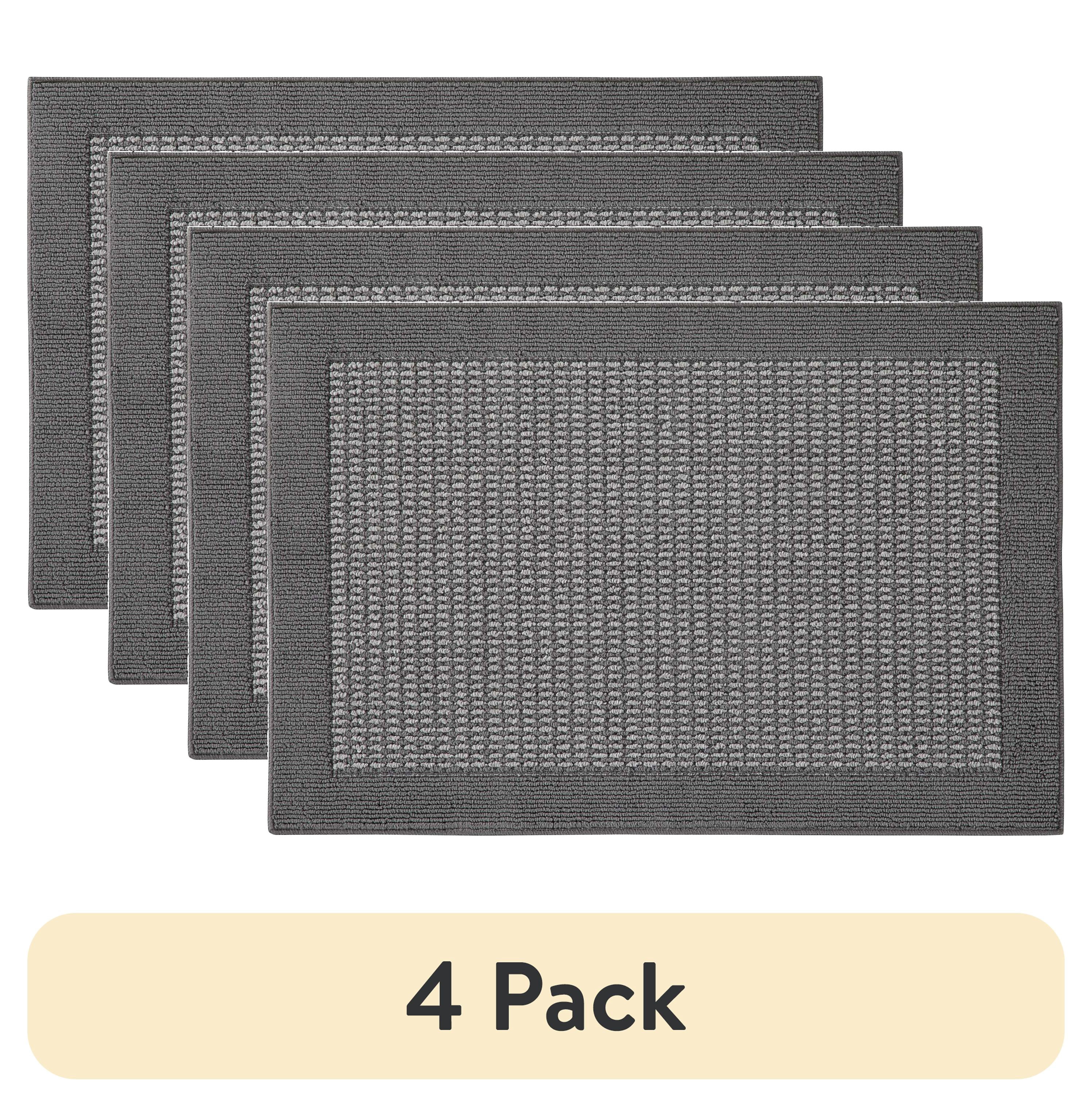 (4 pack) Mainstays Farmhouse Faux Sisal Olefin Gray Border Indoor ...