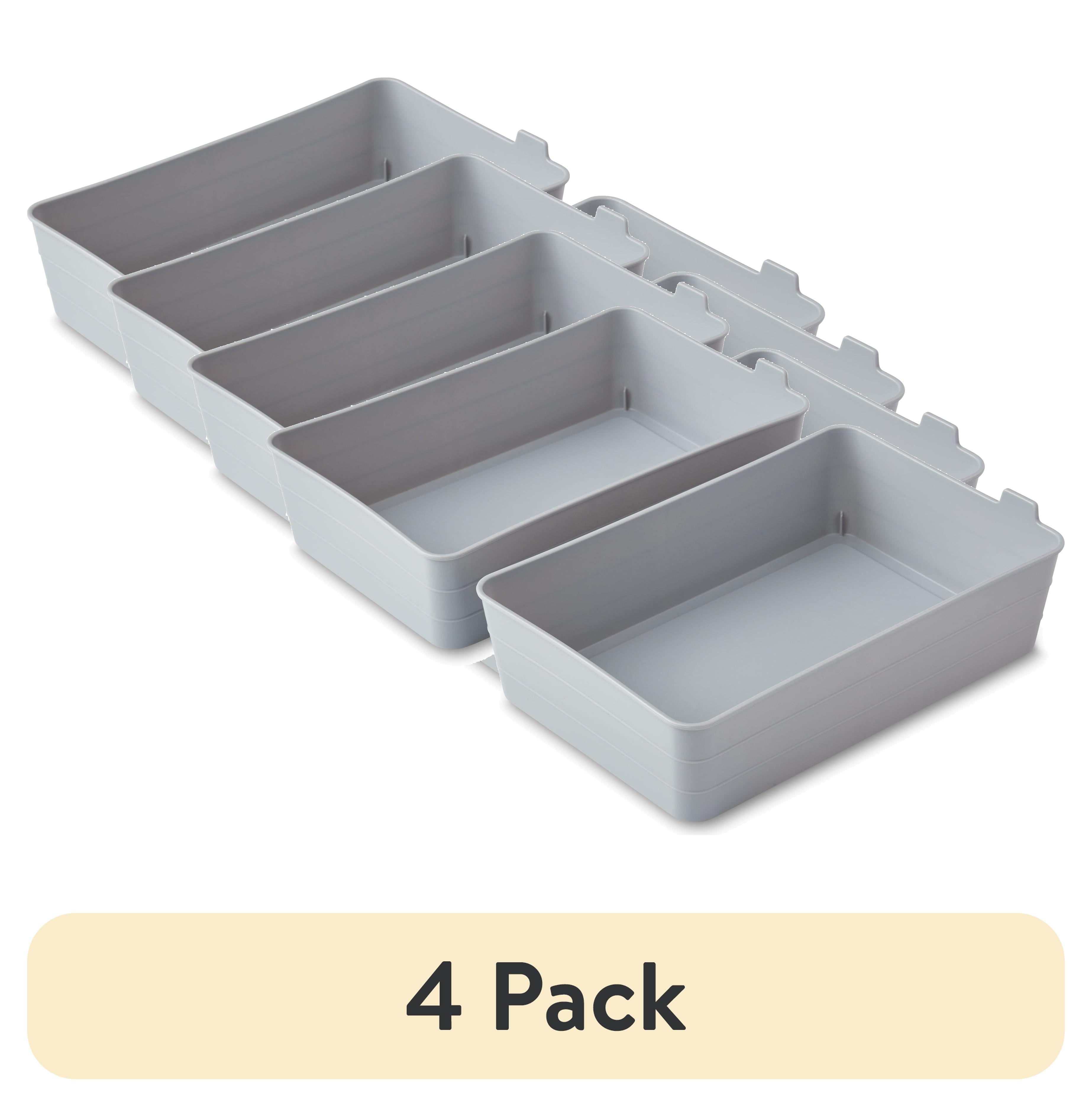 (4 pack) Mainstays Flexible Drawer Storage Organizers, Gray, 2 Pack ...
