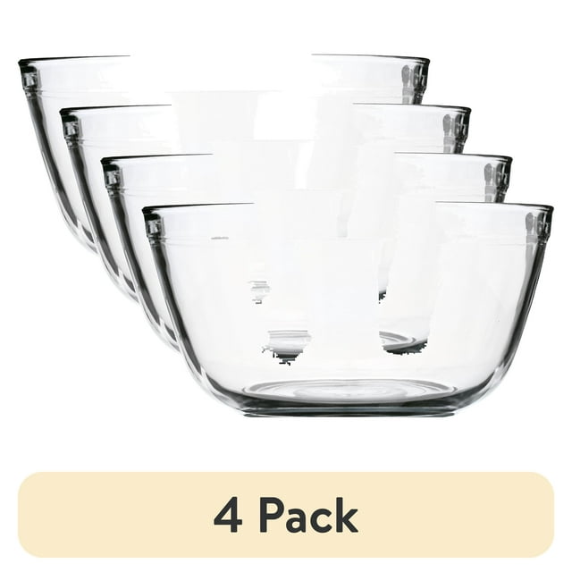 (4 pack) Mainstays Glass Mixing Bowl, 4 Quart - Walmart Business Supplies
