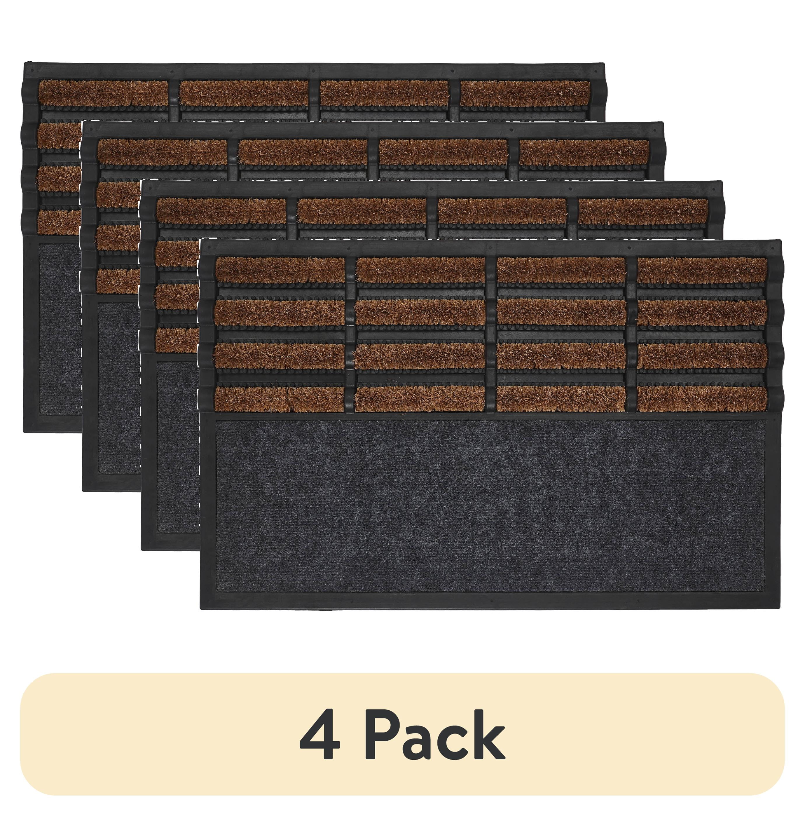 Mainstays Hardy Black Boot Scraper Coir Outdoor Doormat 18x30 ...