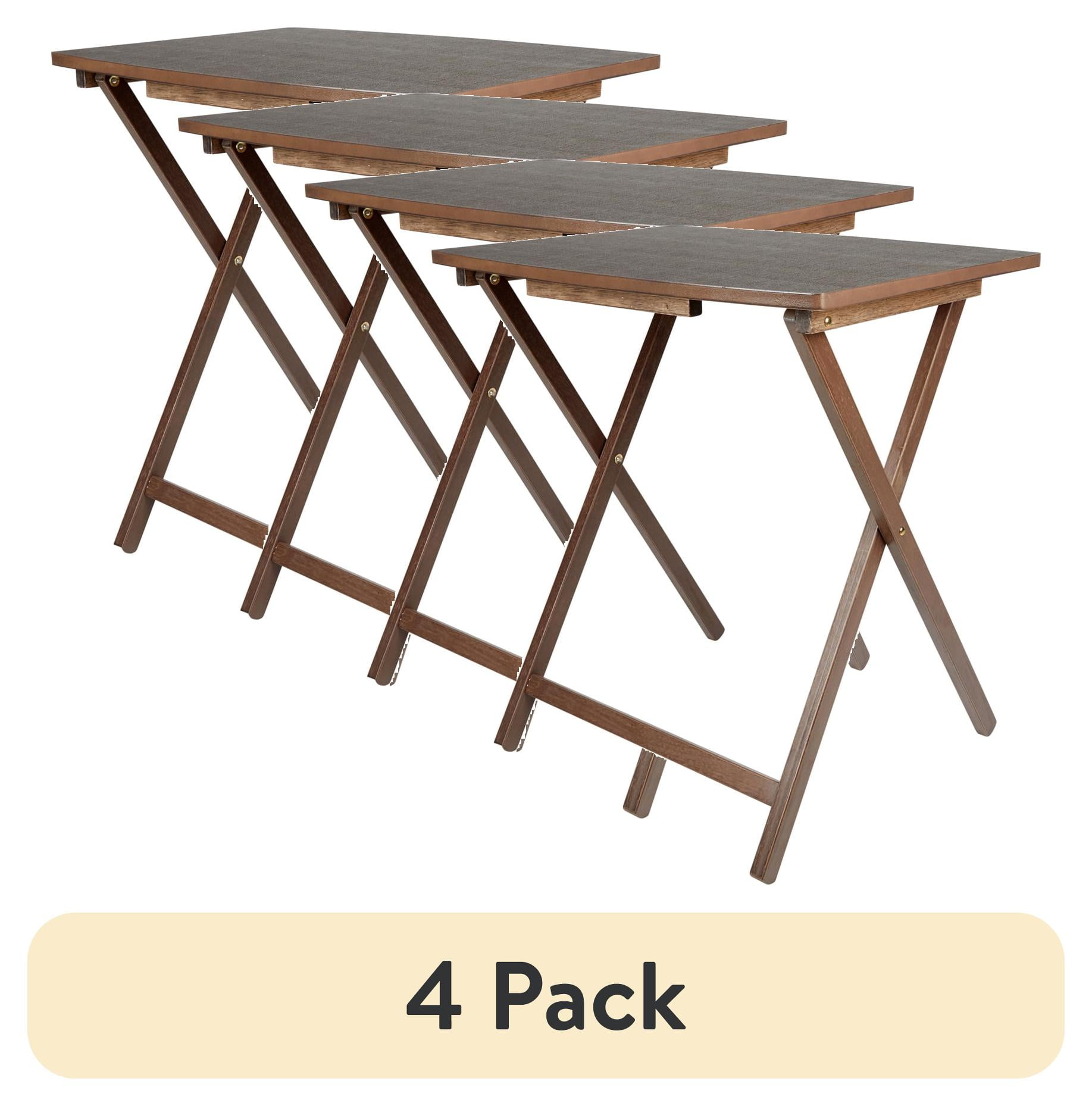 (4 pack) Mainstays Modern Indoor Folding XL Oversized Tray Table in ...