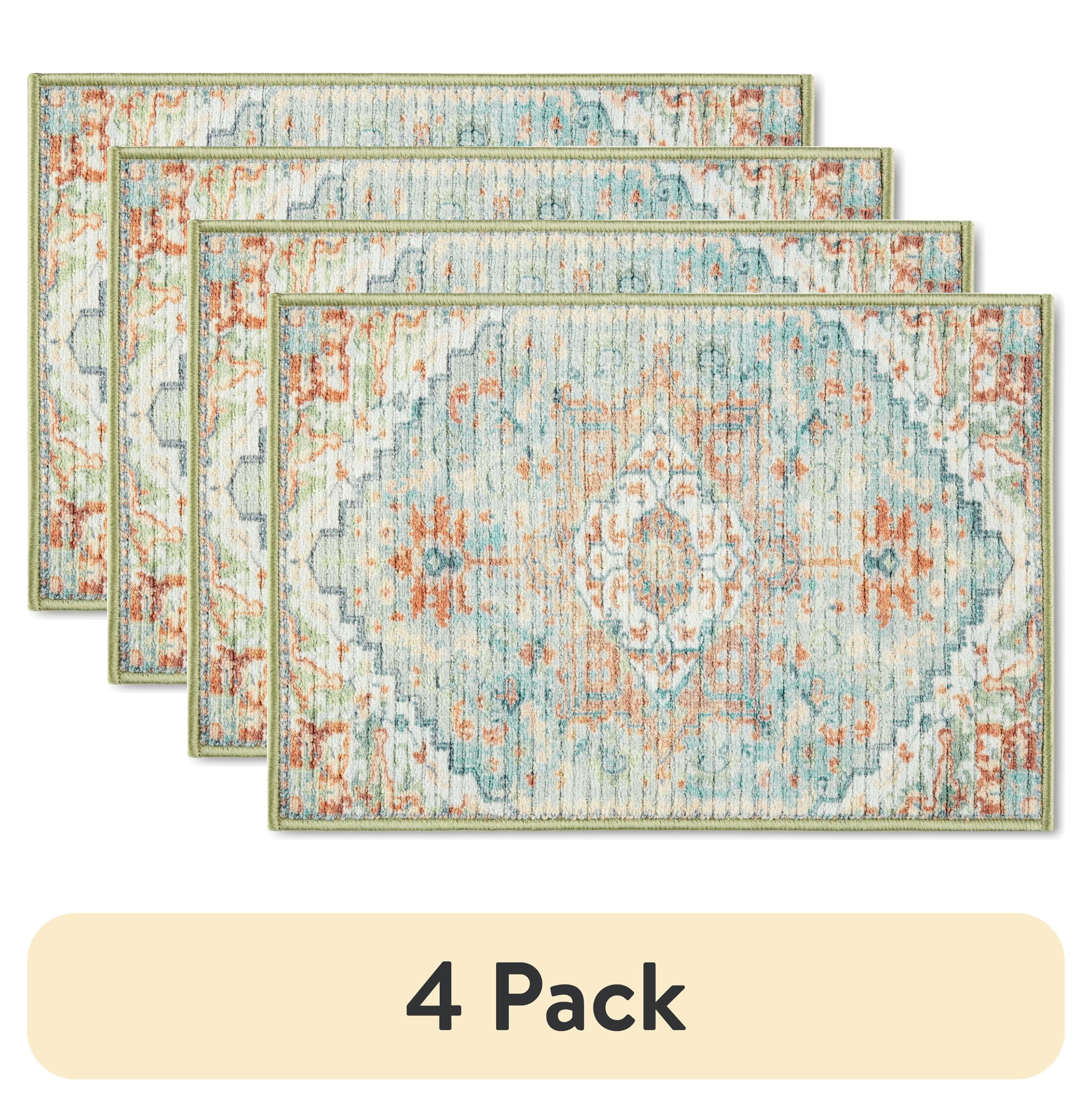 (4 pack) Mainstays Medallion Fabric Floor Mat, 18"x27", Blue - Walmart.com