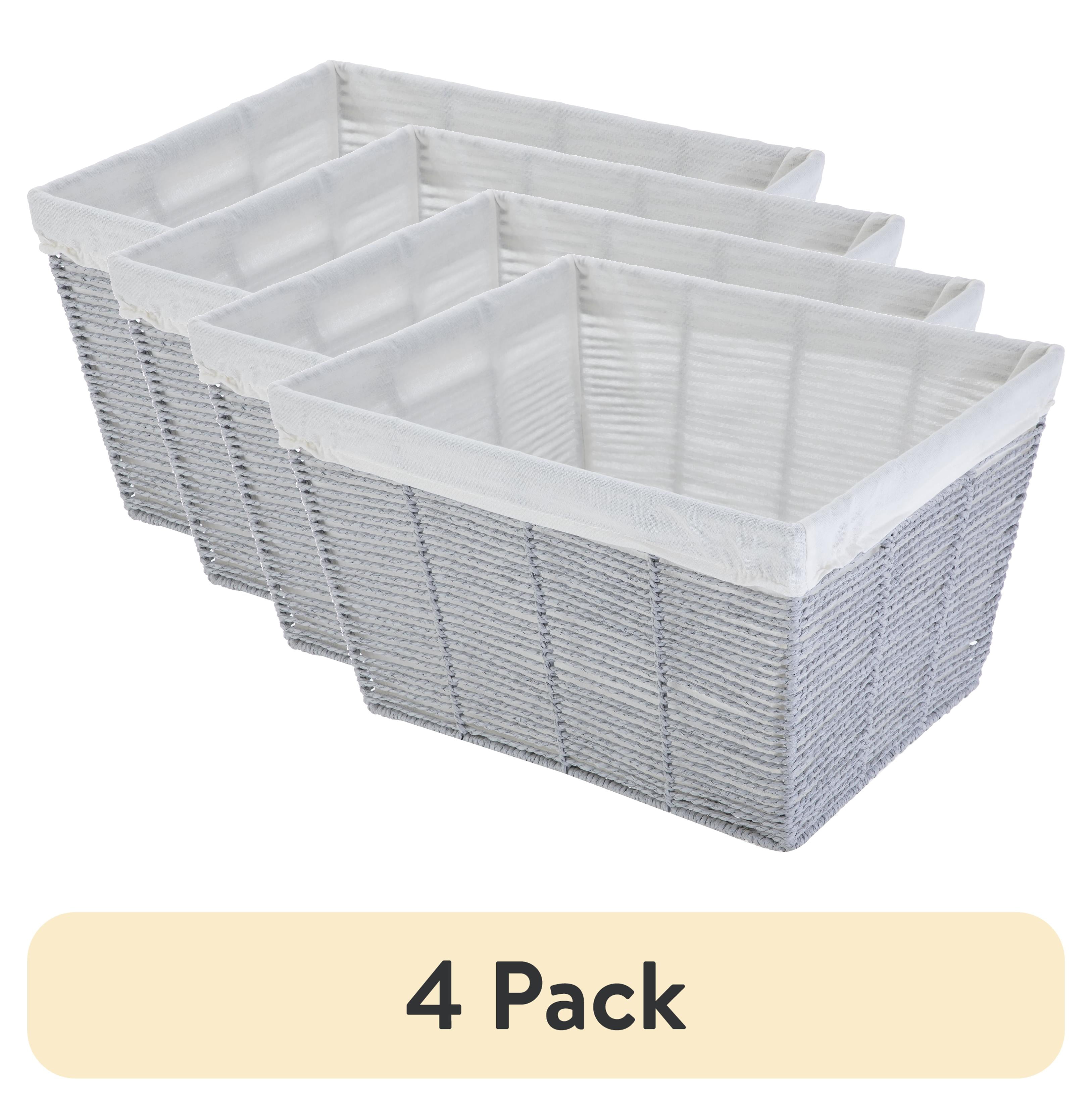 (4 pack) Mainstays Medium Gray Twisted Paper Rope Decorative Storage ...