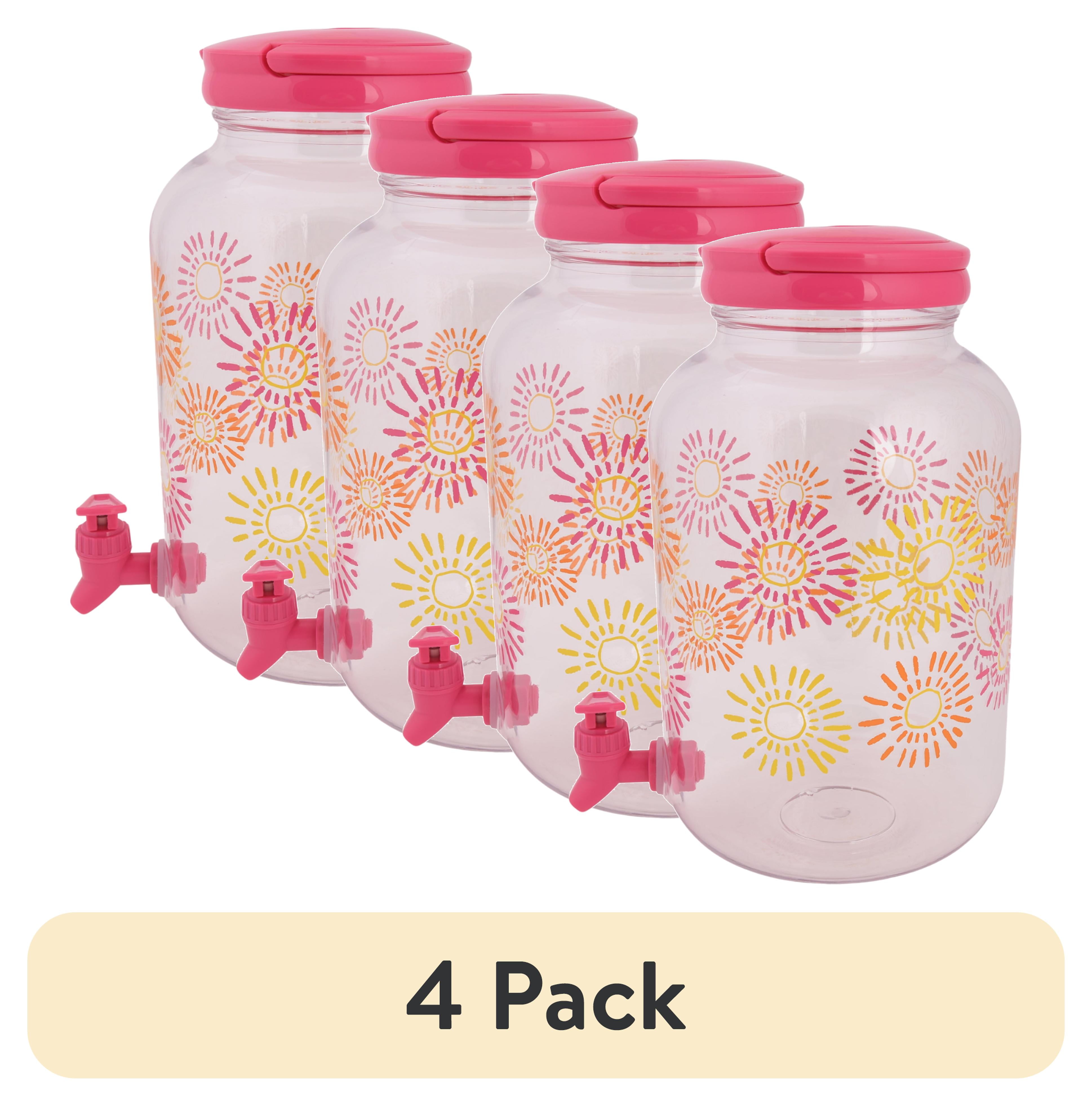 (4 pack) Mainstays Polypropylene 1.2 gal Leak Proof Beverage Dispenser ...