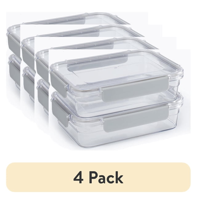 (4 pack) Mainstays 5.5 Cup Rectangular Tritan Stain-Proof Food Storage ...