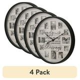 (4 pack) Mainstays Sentiment Photo Frame Wall Clock, Farmhouse-Inspired ...