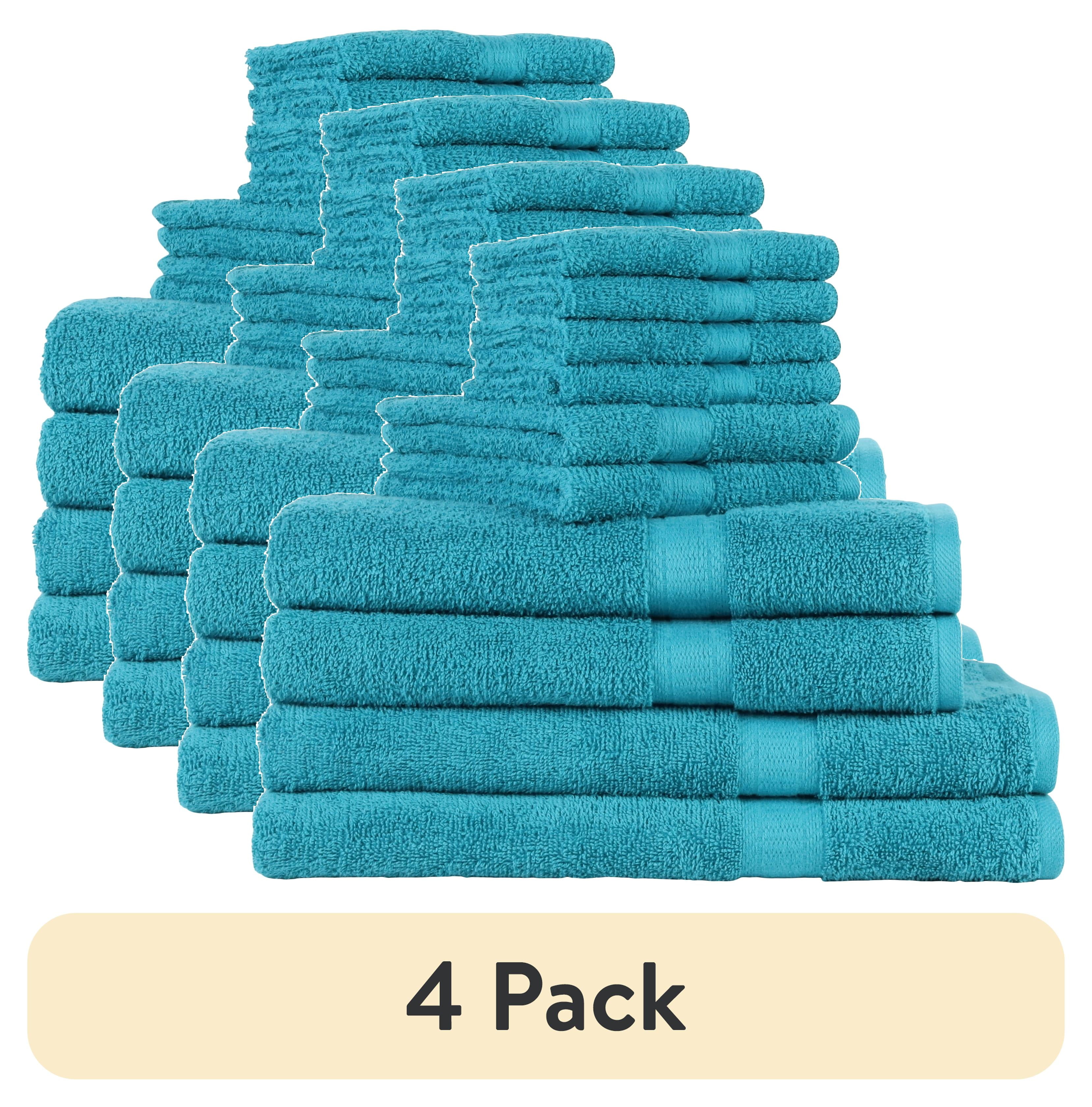 (4 pack) Mainstays Solid Adult 10-Piece Towel Set, Turquoise - Walmart.com