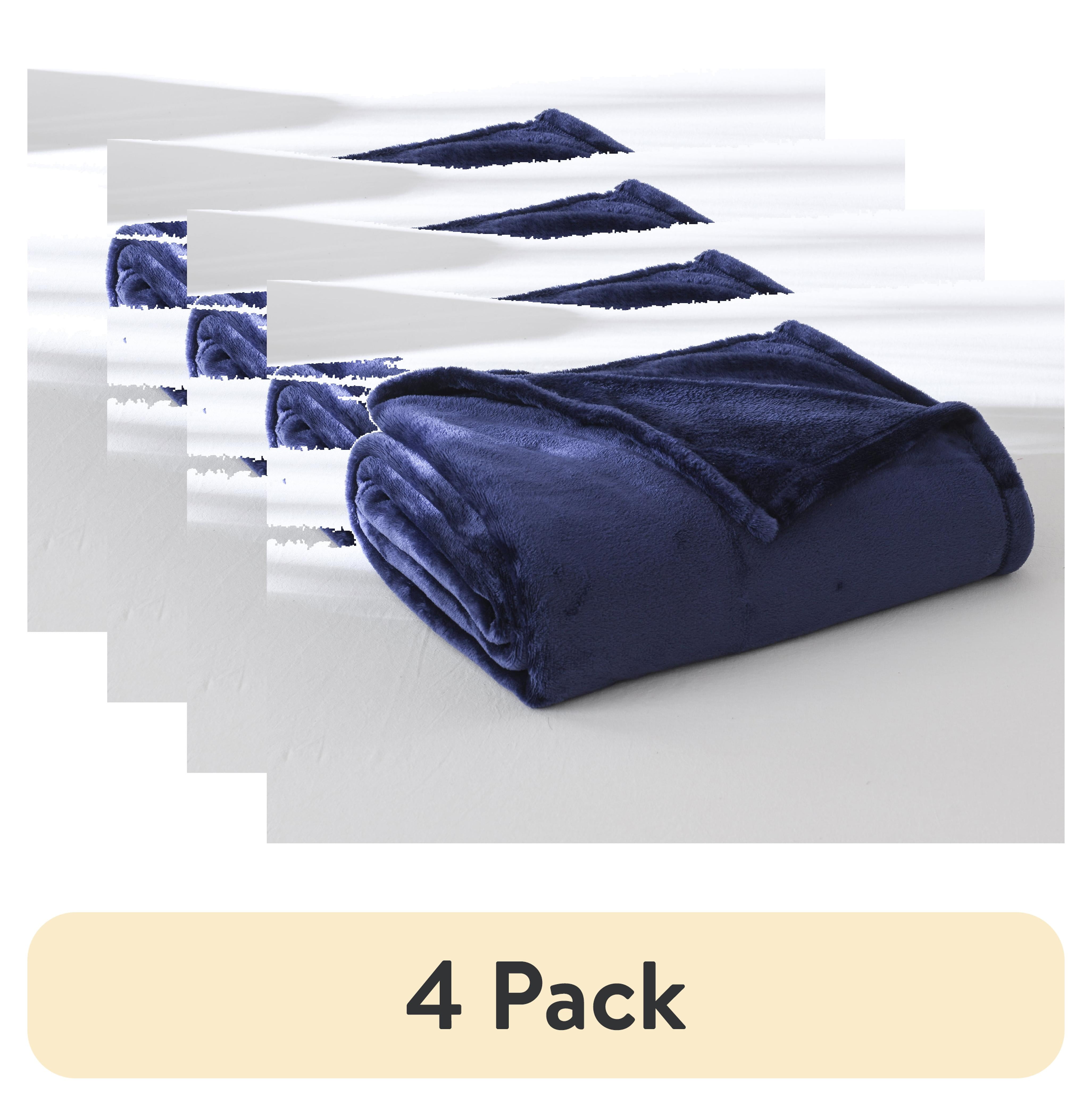 Mainstays Super Soft Plush Blanket - Full/Queen Size 90x90 - Dark Blue ...