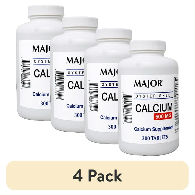 (4 pack) Major Oyster Shell Calcium 500 mg - Daily Calcium Supplement ...