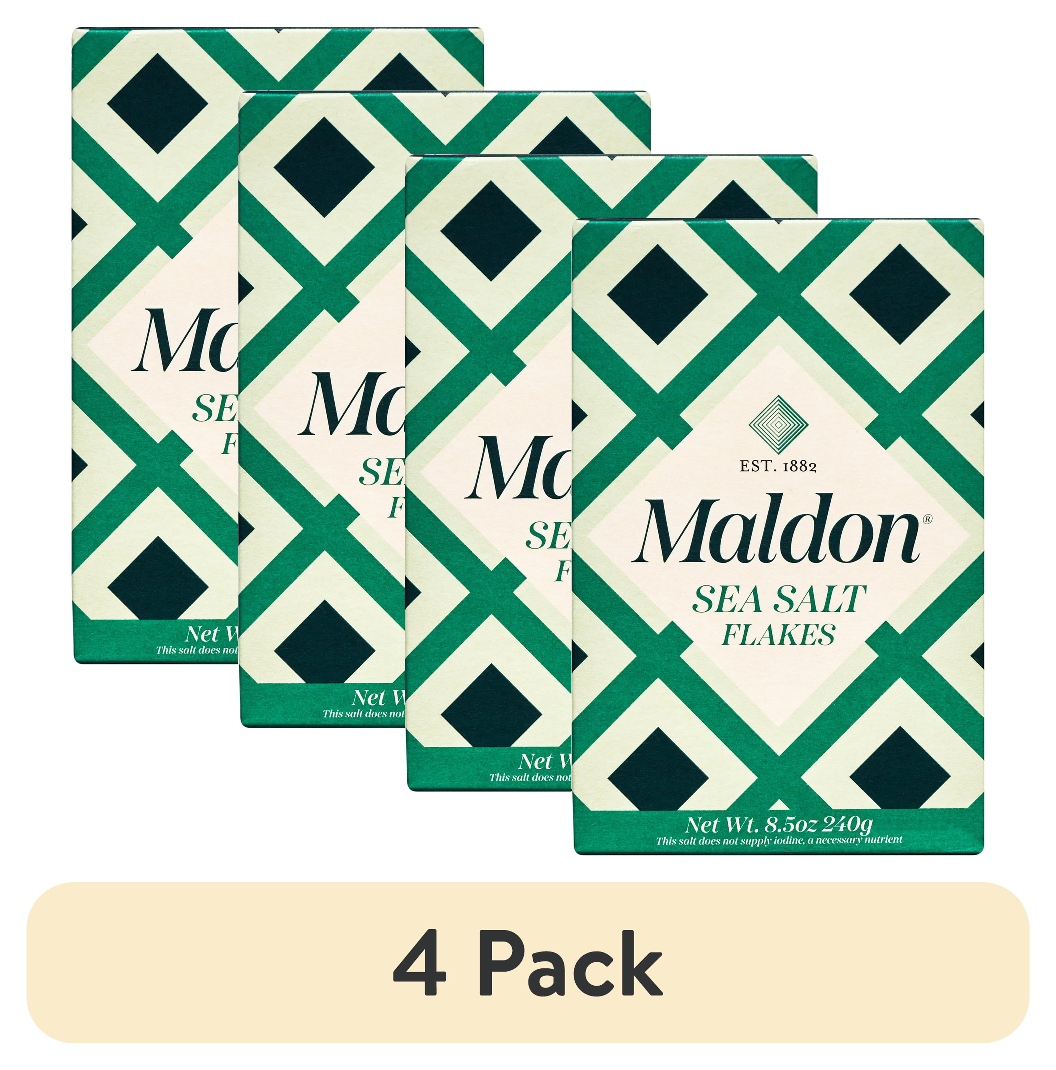 (4 pack) Maldon Sea Salt Flakes, Organic Pyramid Crystals (8.5 oz ...