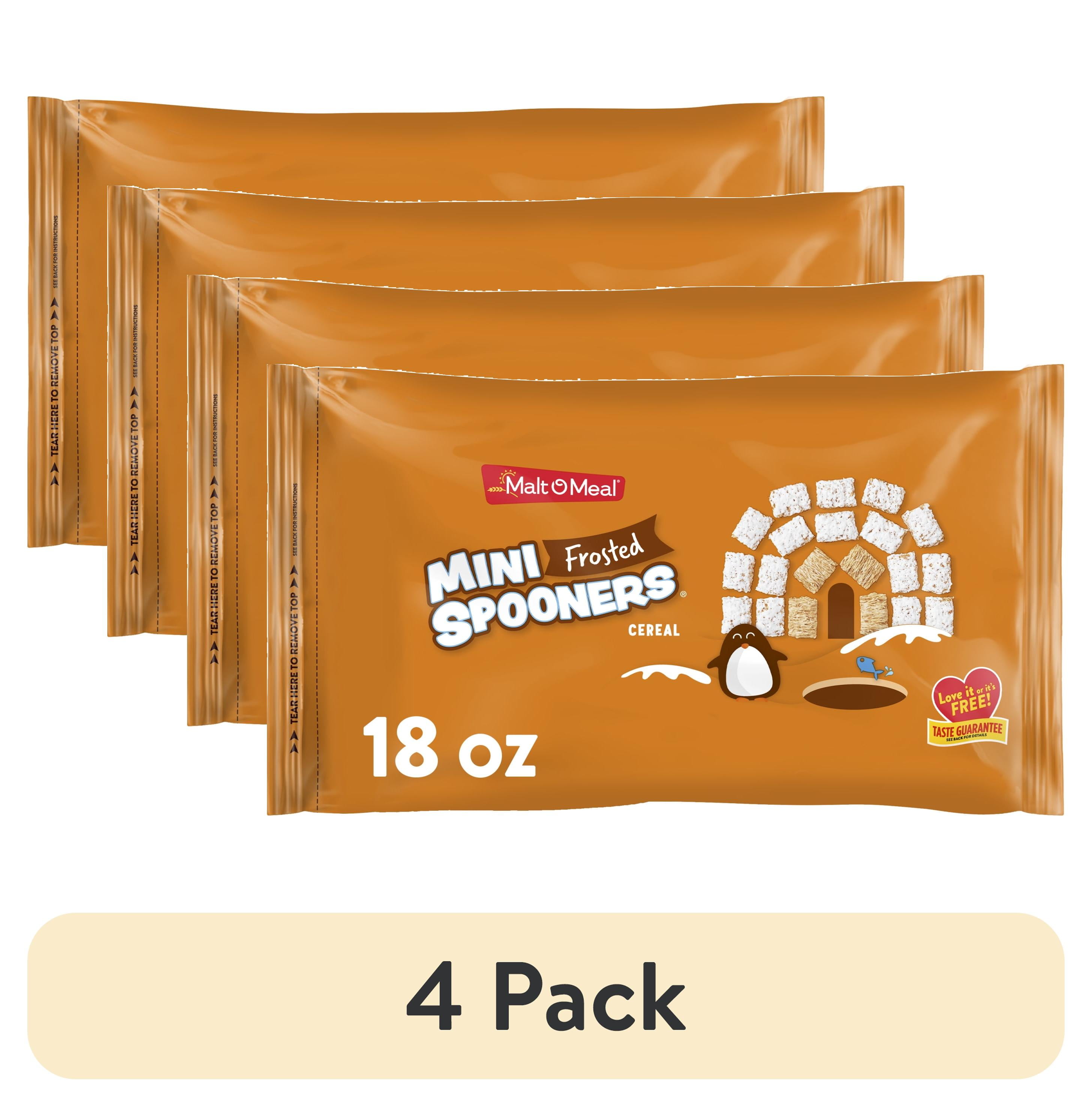 (4 pack) Malt-O-Meal Frosted Mini Spooners, Shredded Wheat Whole Grain ...