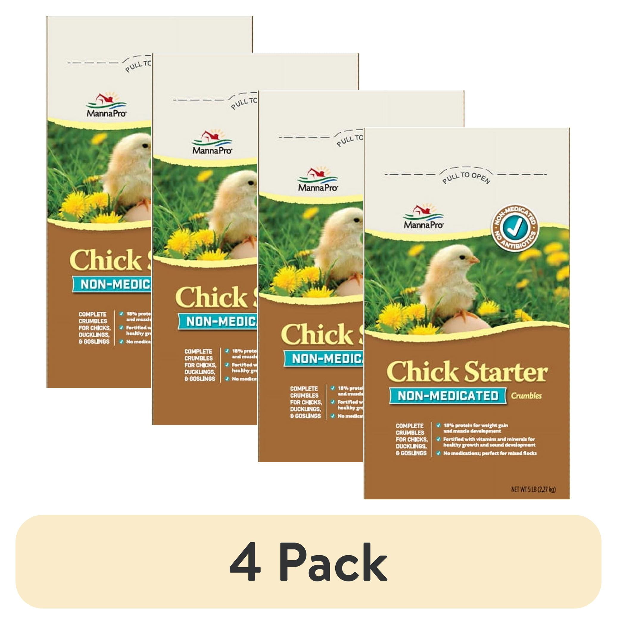 (4 pack) Manna Pro Chick Starter Non-Medicated Poultry Feed - 1 Bag - 5 ...