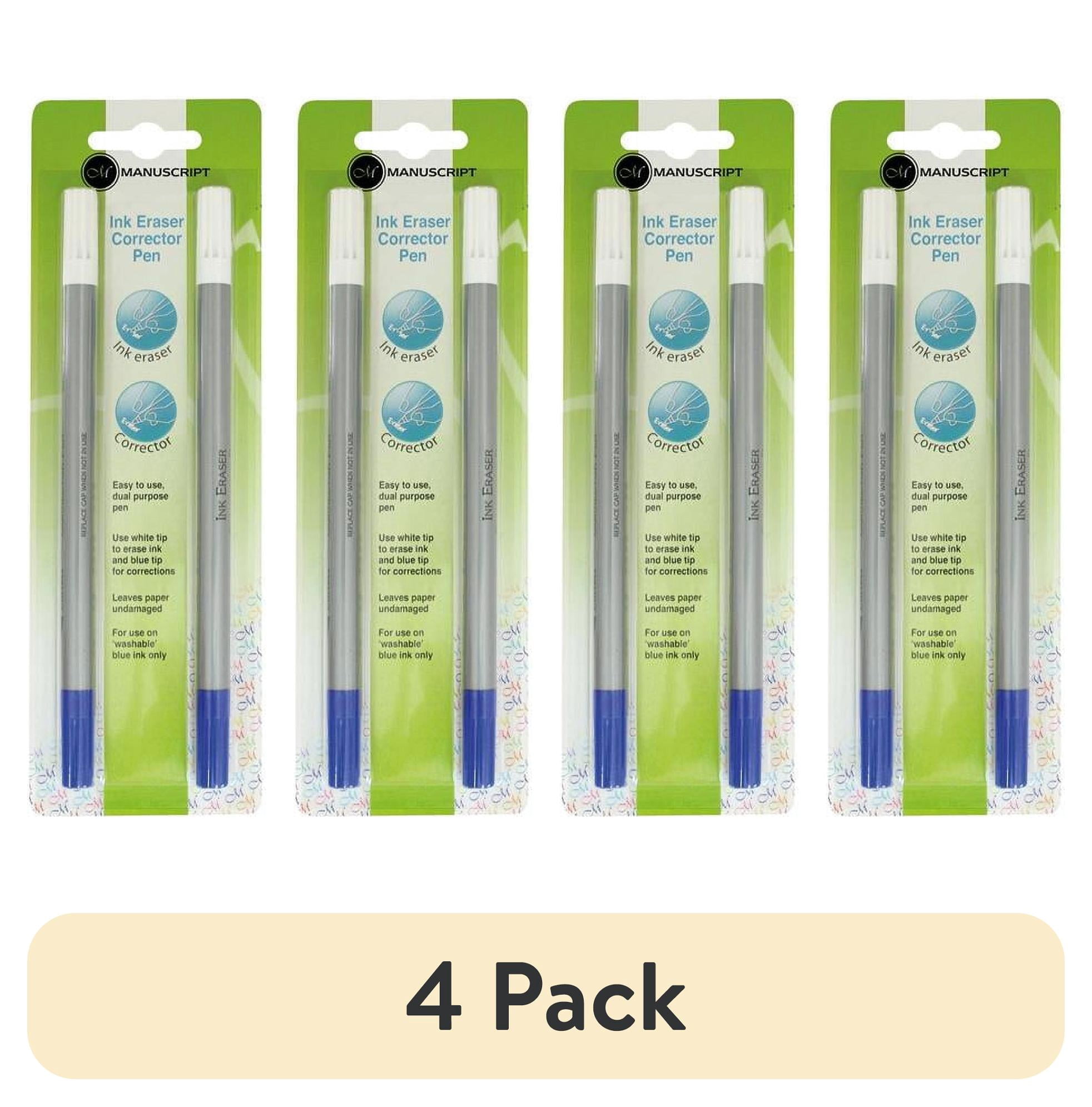 (4 pack) Manuscript Pen MT0302 Ink Eraser Corrector - Pack of 2 ...