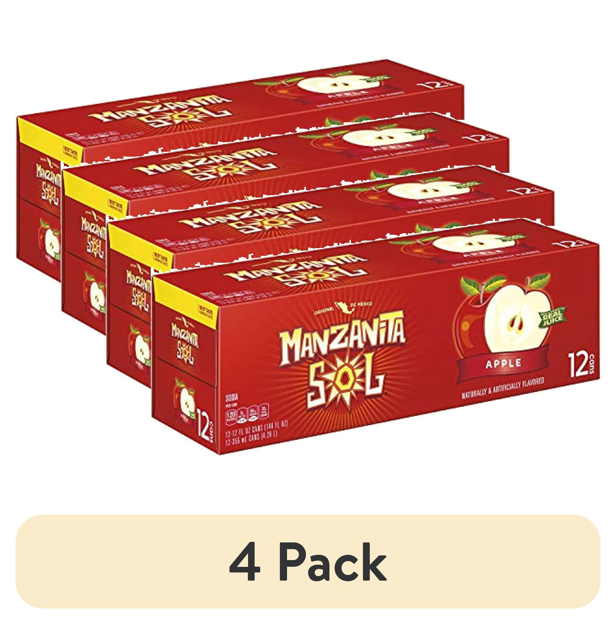 (4 pack) Manzanita Sol Apple Soda 12Oz Cans (24 Pack) - Walmart.com