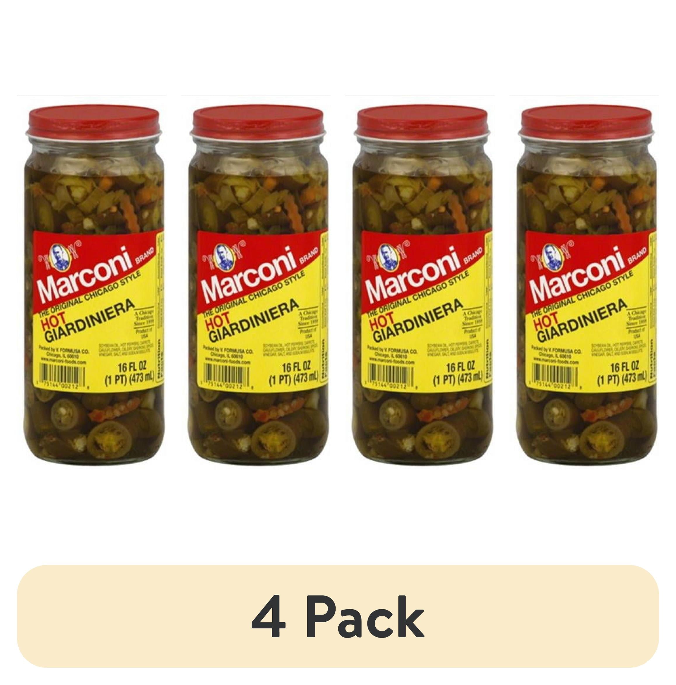 (4 pack) Marconi Original Chicago Style Hot Giardiniera, Shelf-Stable ...