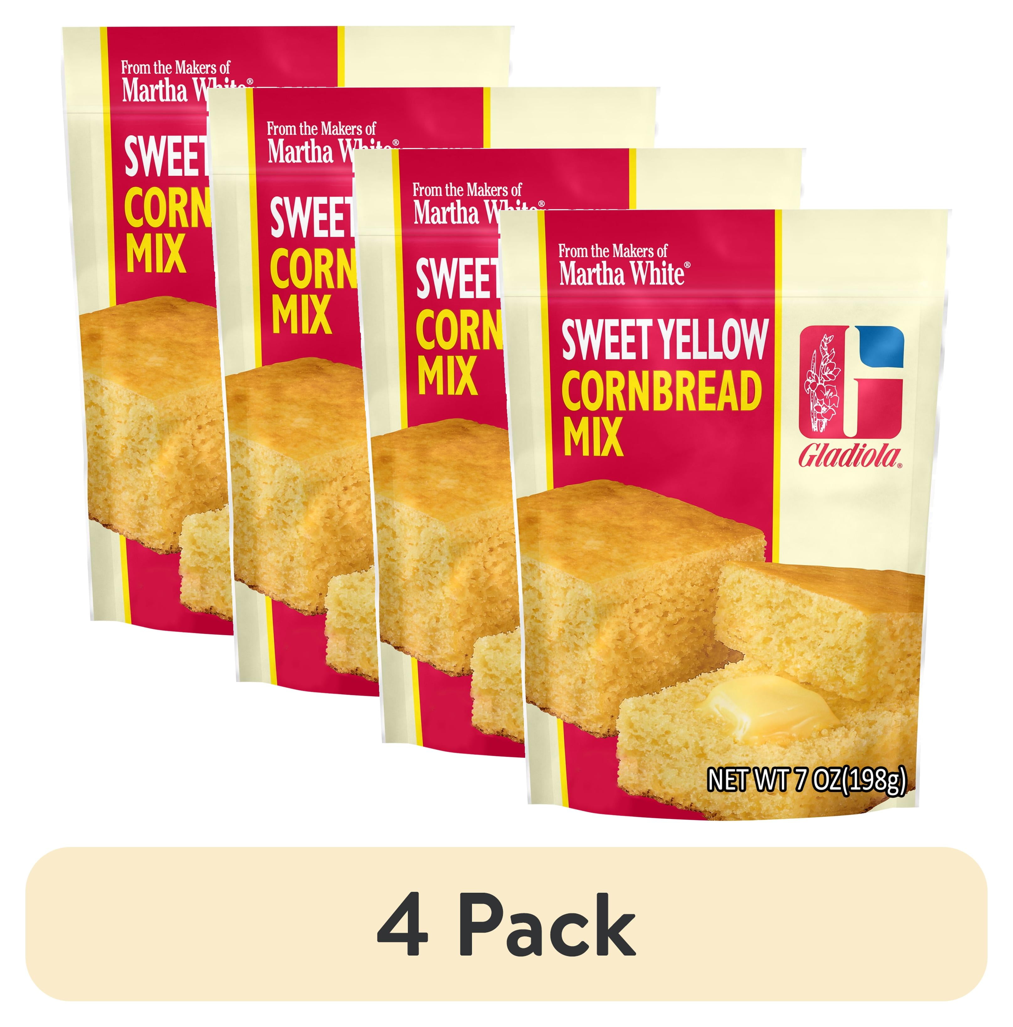 (4 pack) Martha White Gladiola Sweet Yellow Cornbread Mix, 7 oz Pouch ...