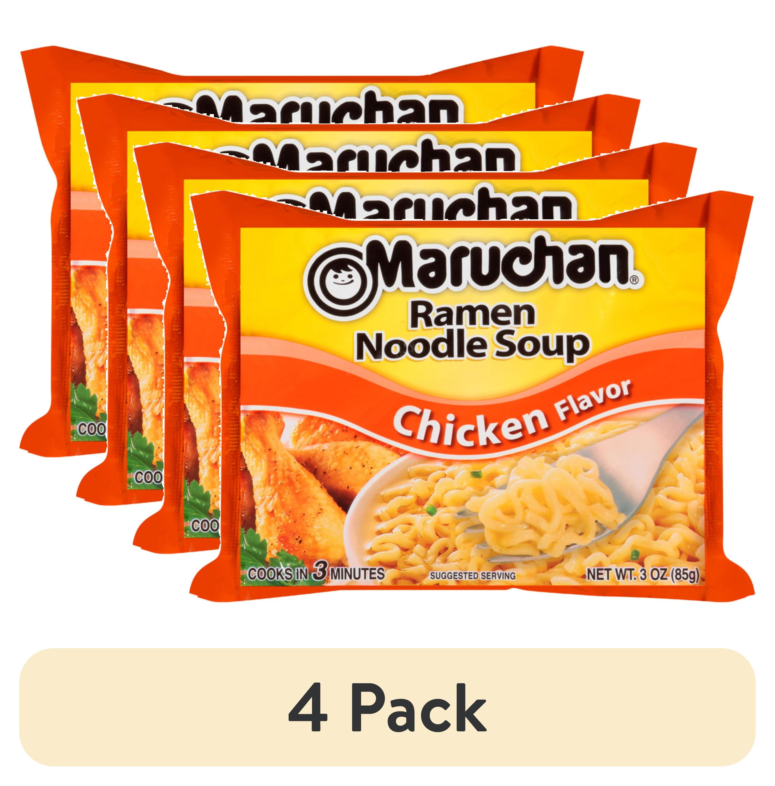 (4 pack) Maruchan Ramen Noodle Soup, Chicken Flavor Instant Noodles ...