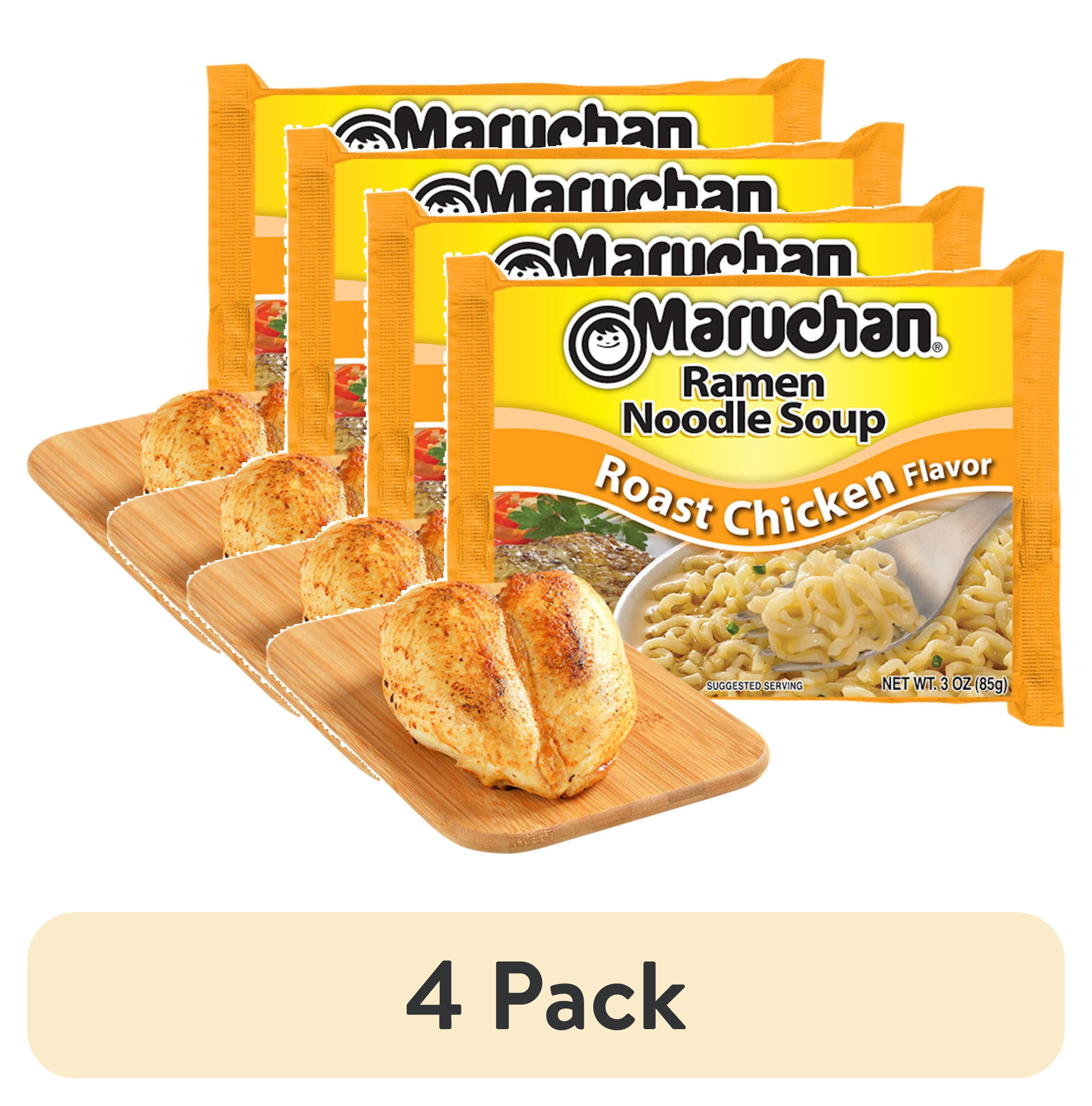 (4 pack) Maruchan Roast Chicken Flavored Ramen Noodle Soup, 3 oz Shelf ...