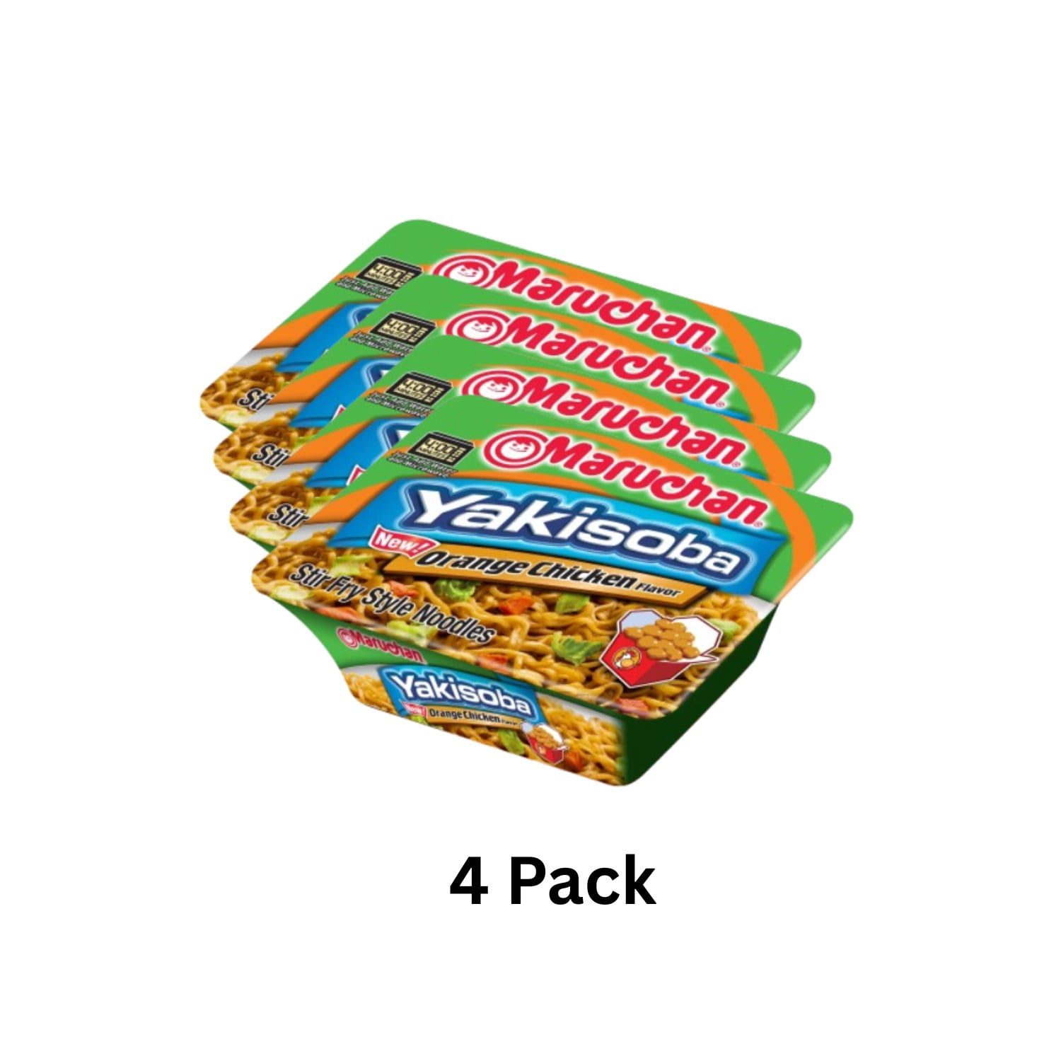 (4 pack) Maruchan Yakisoba Orange Chicken Flavor Noodles, 4.23 oz Shelf ...