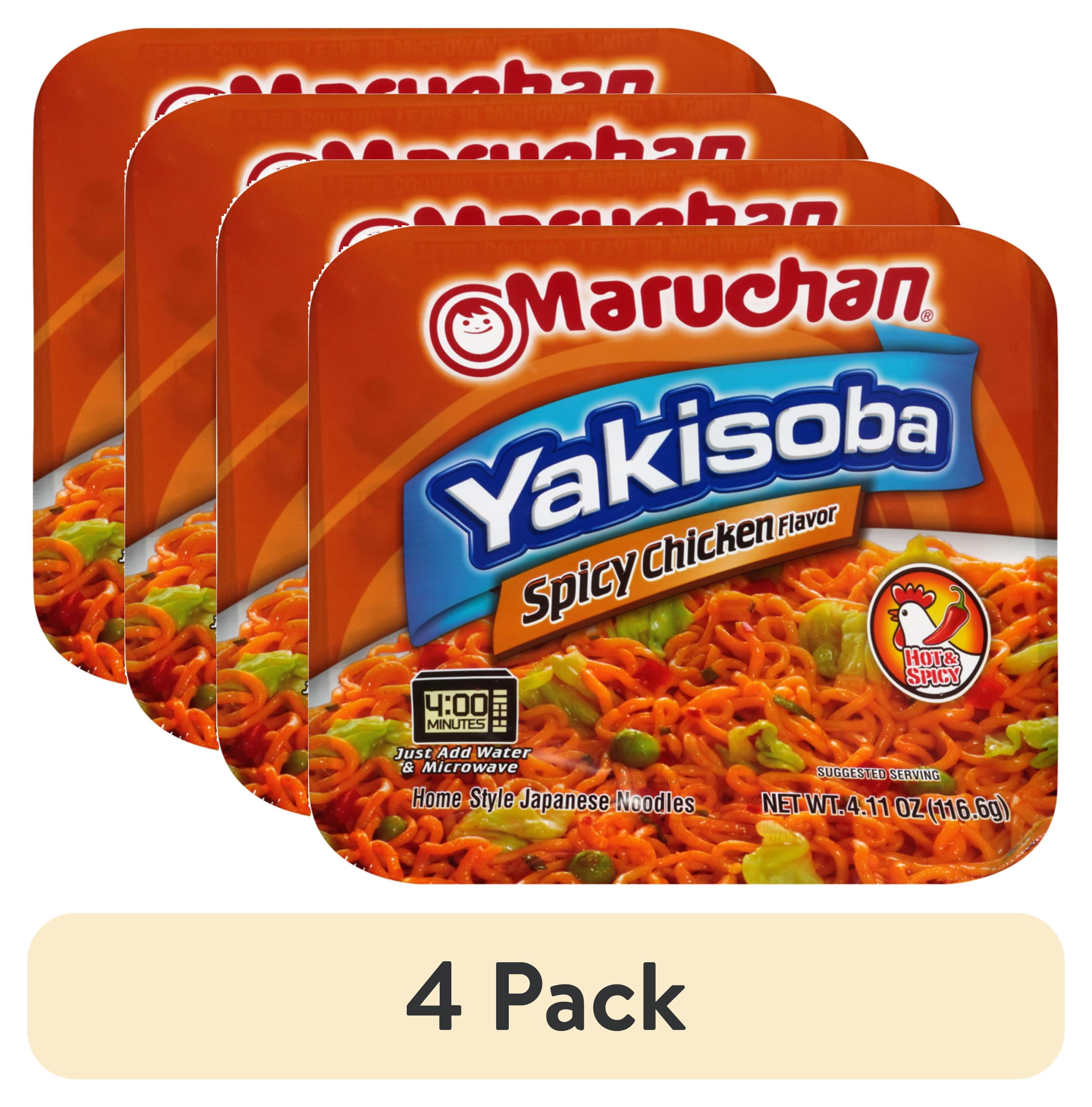 (4 pack) Maruchan Yakisoba Spicy Chicken Flavor Noodles, 4.11 oz Shelf ...