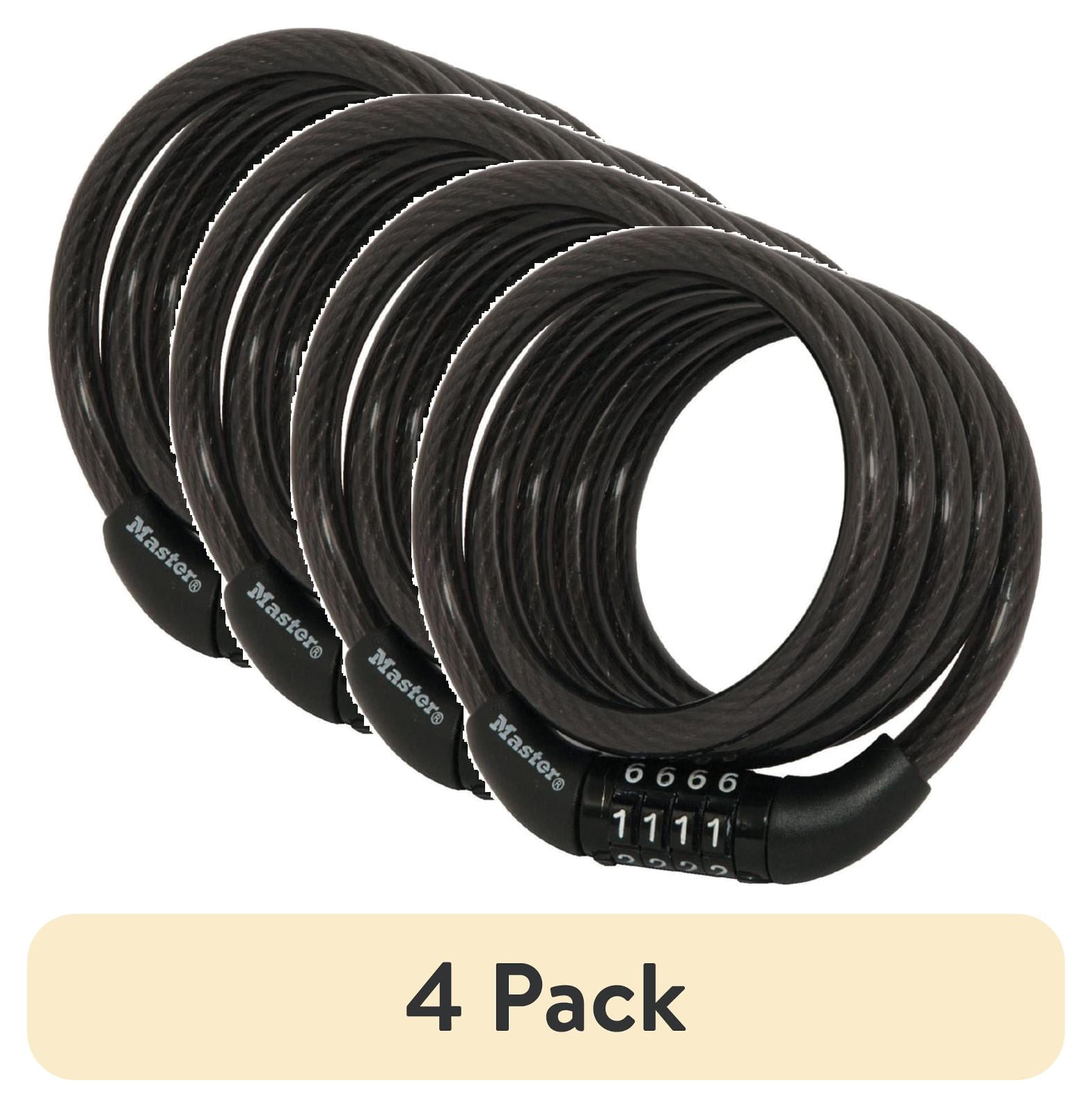 (4 pack) Master Lock Cable Lock, Non-Resettable 4 Dial Combination Bike ...