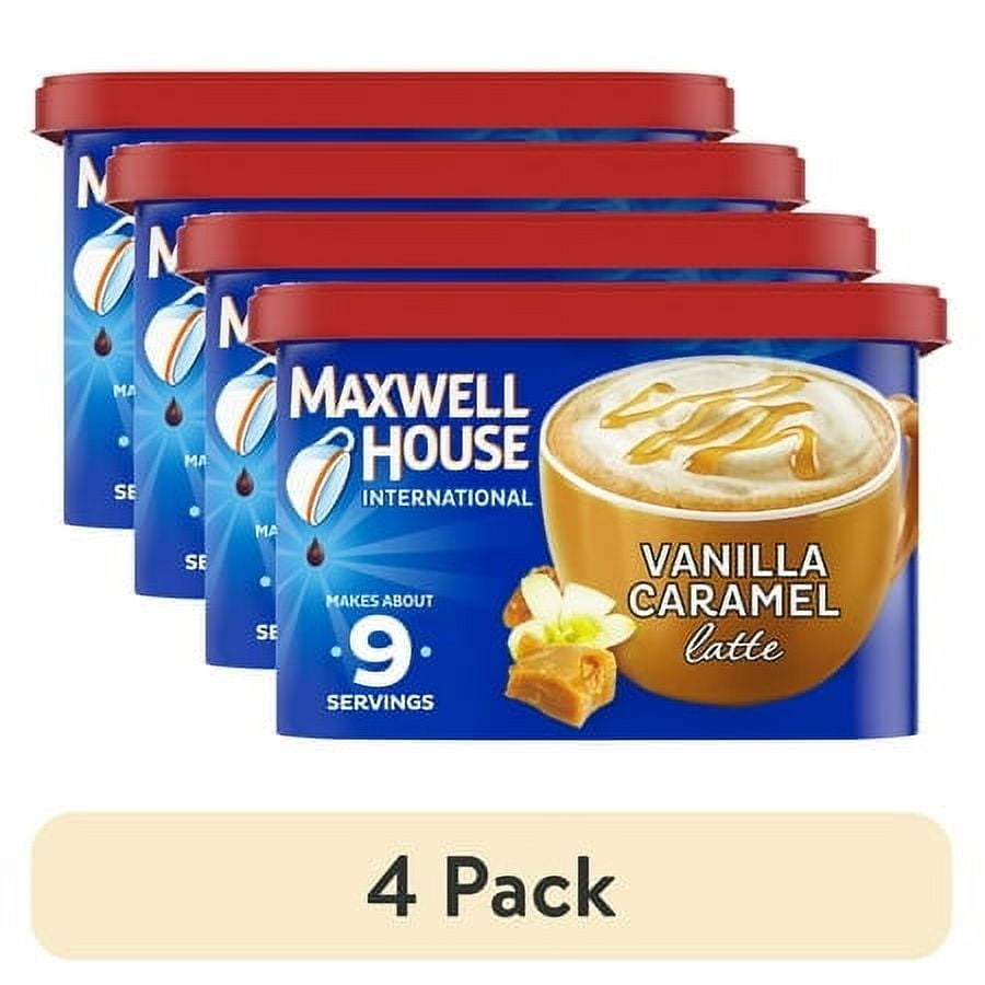 (4 pack) Maxwell House International Vanilla Caramel Latte Cafe Style Beverage Mix, 8.7 oz ...