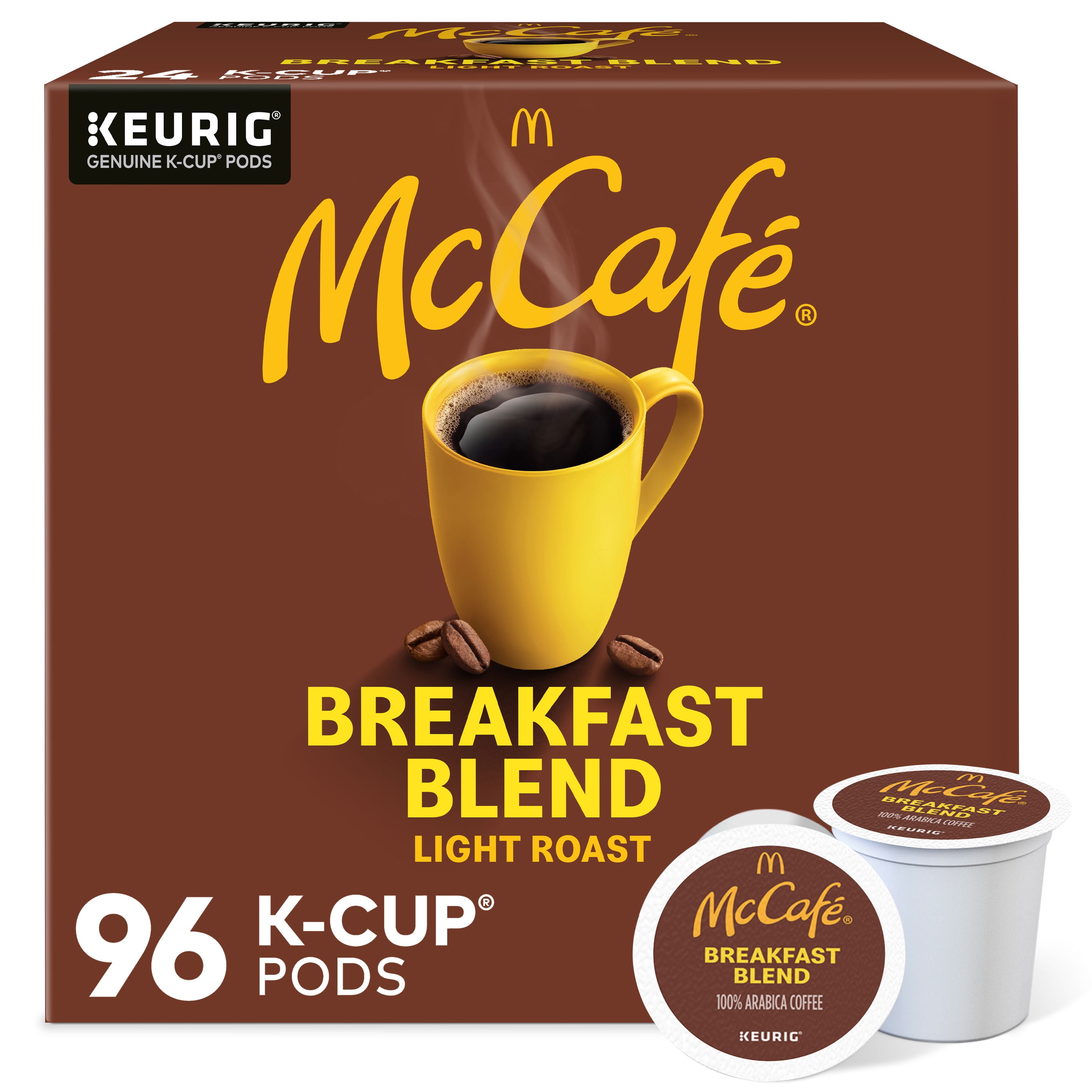 (4 pack) McCafe, Breakfast Blend Light Roast K-Cup Coffee Pods, 24 ...