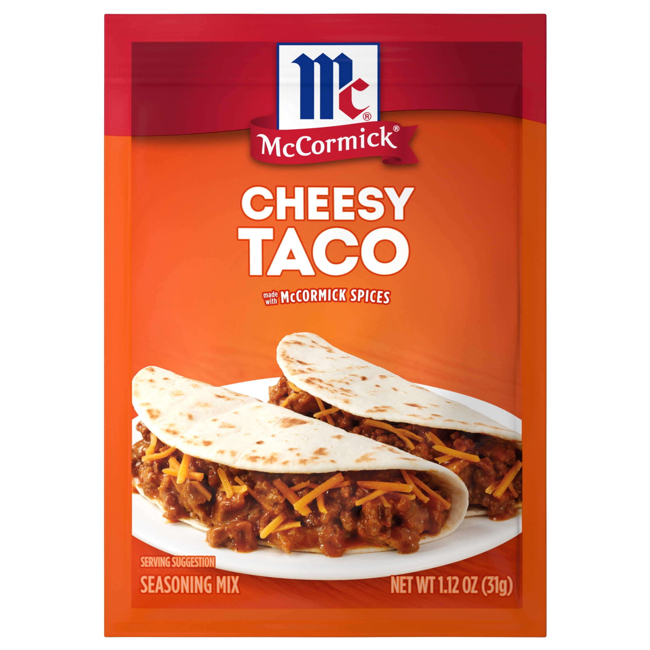 (4 pack) McCormick Cheesy Taco Seasoning Mix, 1.12 oz Envelope ...