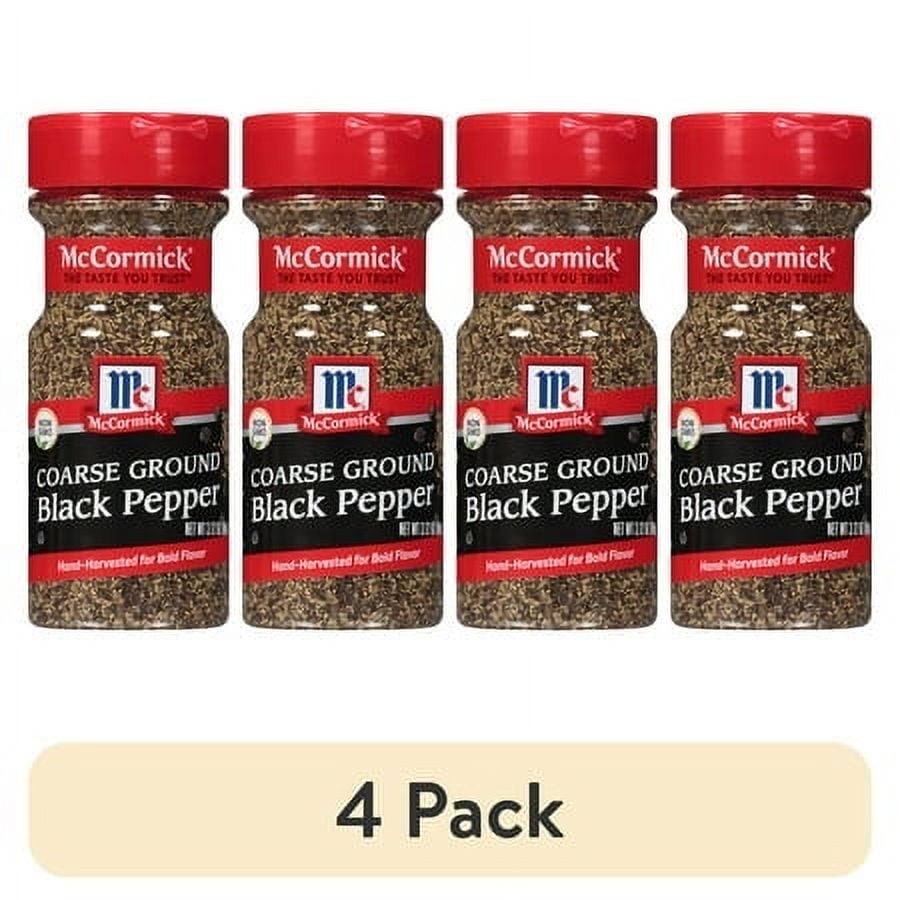 (4 pack) McCormick Kosher Coarse Ground Black Pepper, 3.12 oz Bottle ...