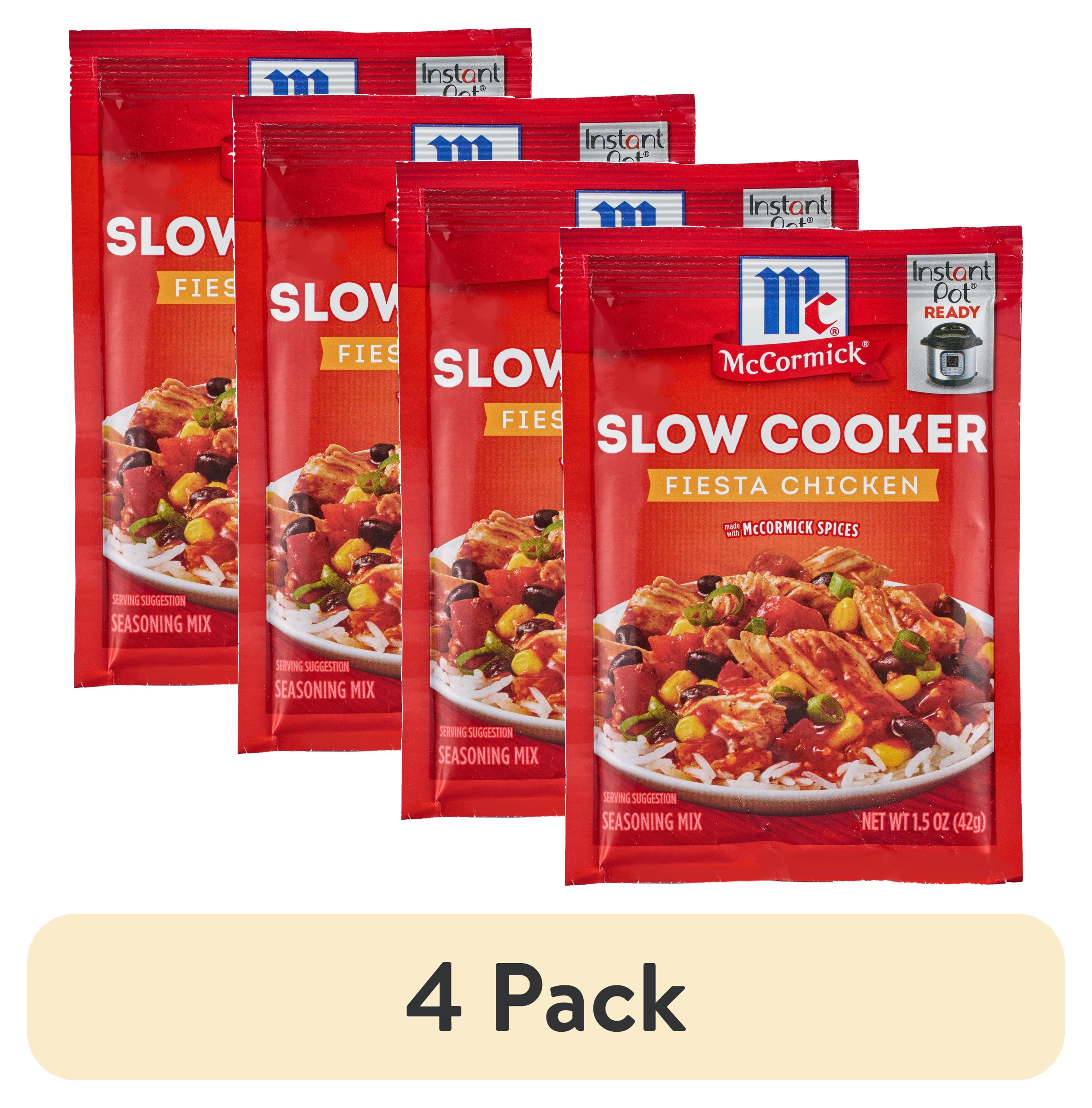 (4 pack) McCormick Slow Cooker Fiesta Chicken Seasoning Mix, 1.5 oz ...