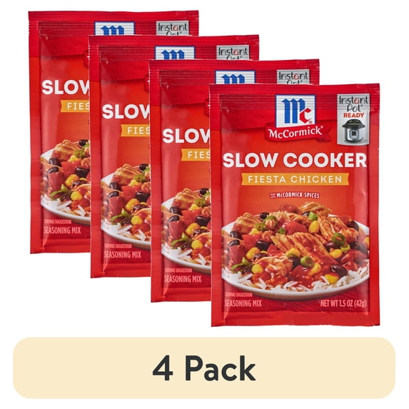 (4 pack) McCormick Slow Cooker Fiesta Chicken Seasoning Mix, 1.5 oz ...