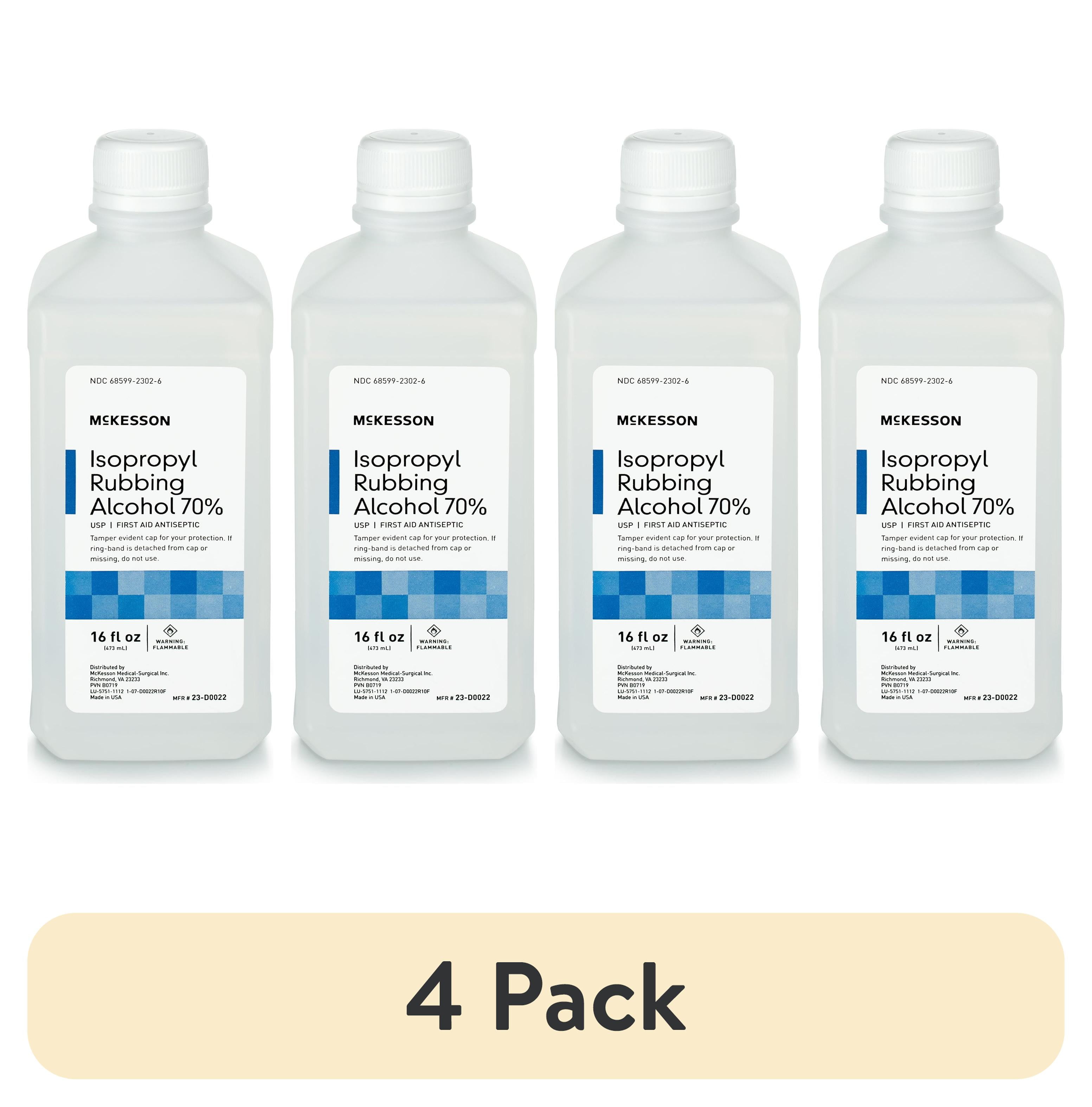 (4 pack) McKesson Isopropyl Rubbing Alcohol - First Aid Antiseptic, 16 ...