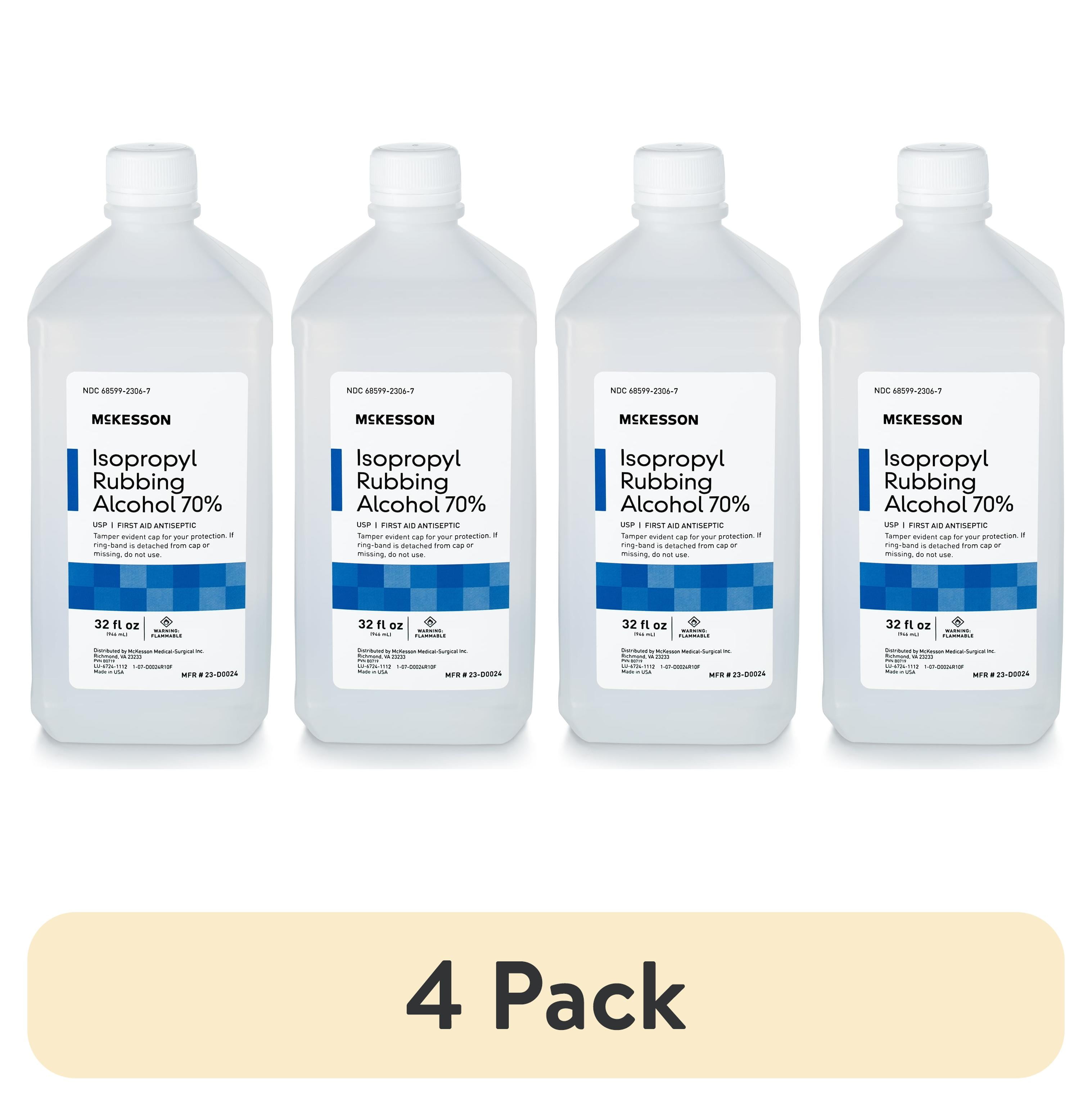 (4 pack) McKesson Isopropyl Rubbing Alcohol - First Aid Antiseptic, 32 ...