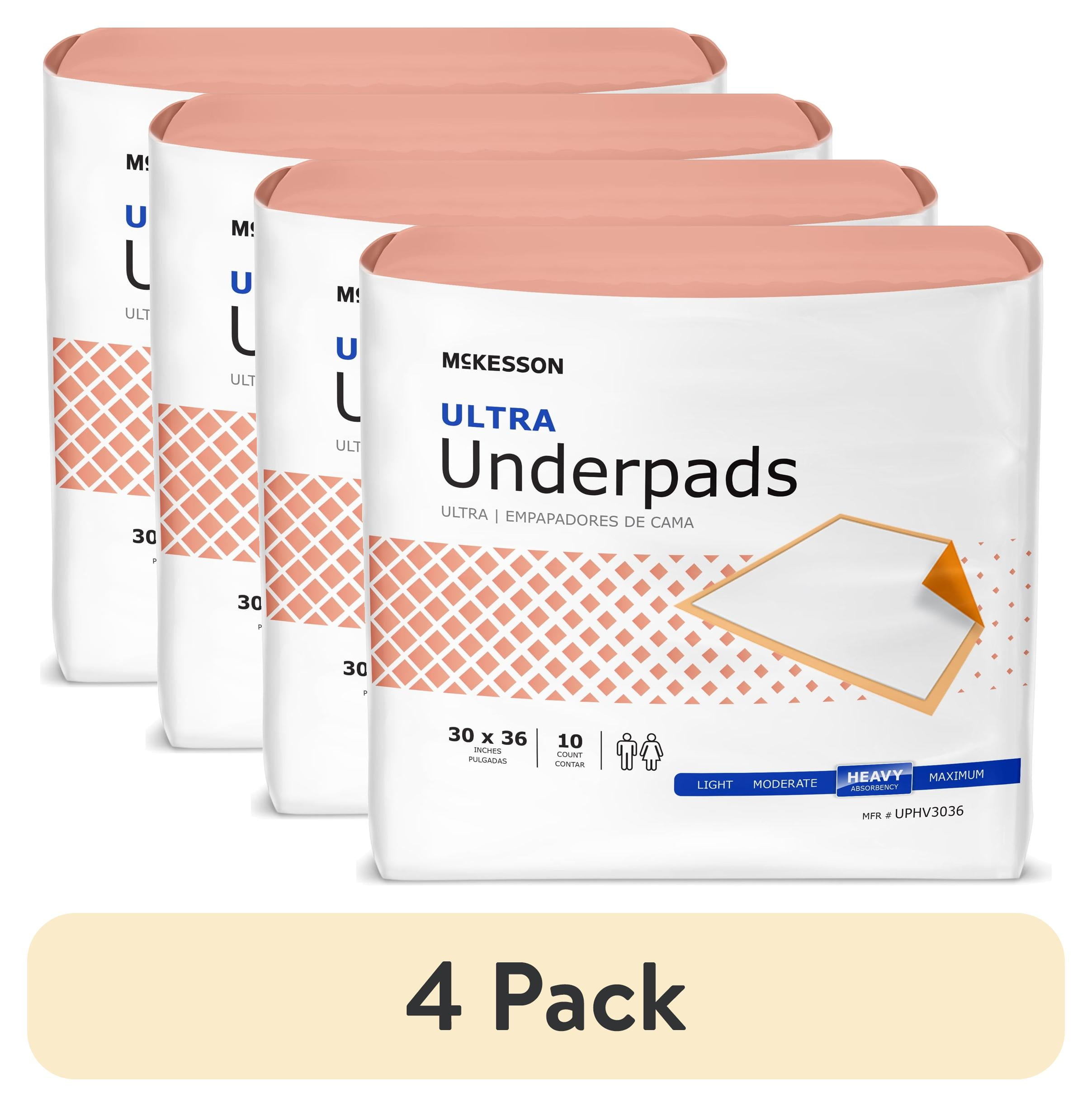 (4 pack) McKesson Ultra Underpads, Adult Incontinence Bed Pads, Chux ...