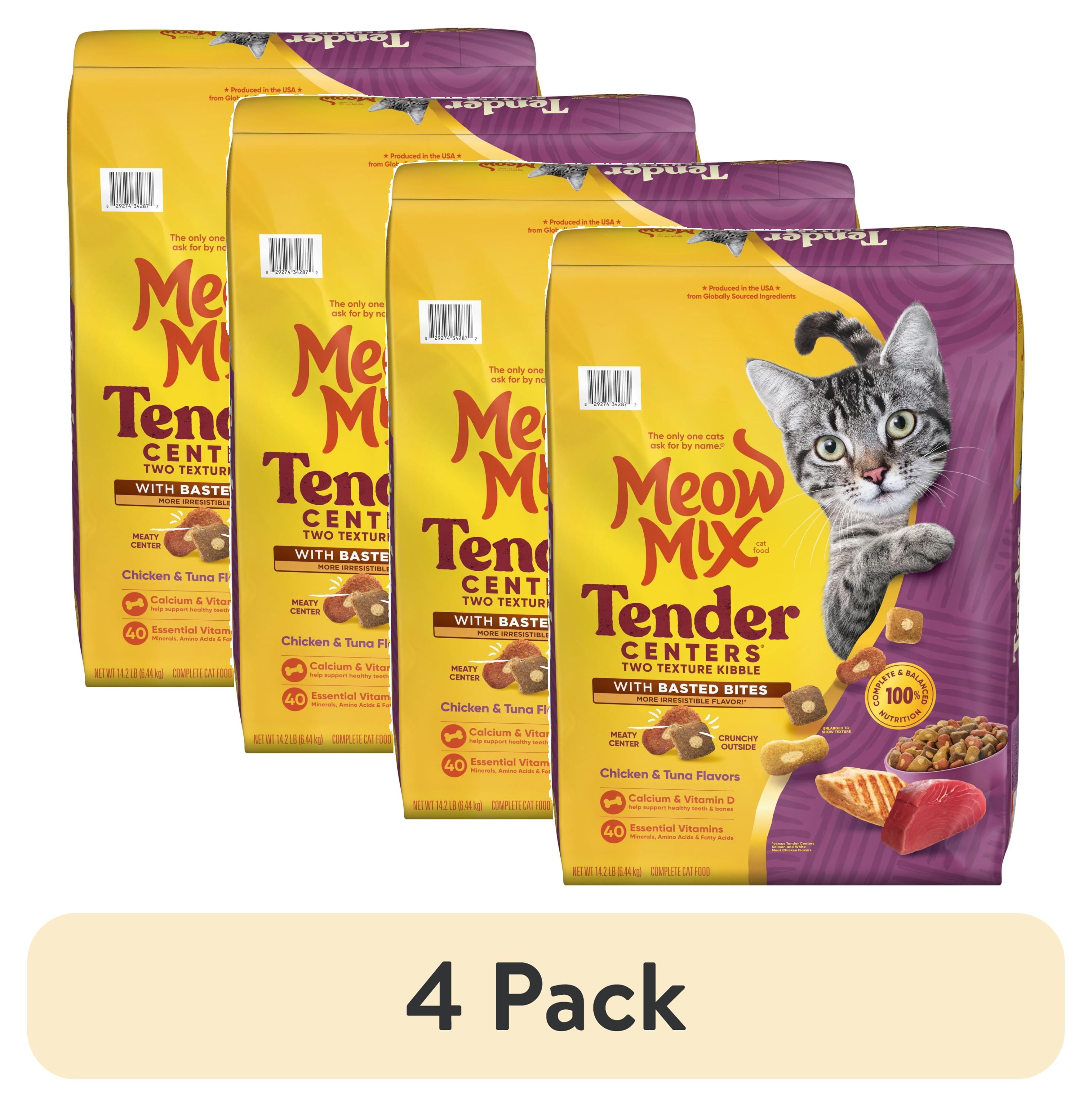 (4 pack) Meow Mix Tender Centers Dry Cat Food with Basted Bites ...