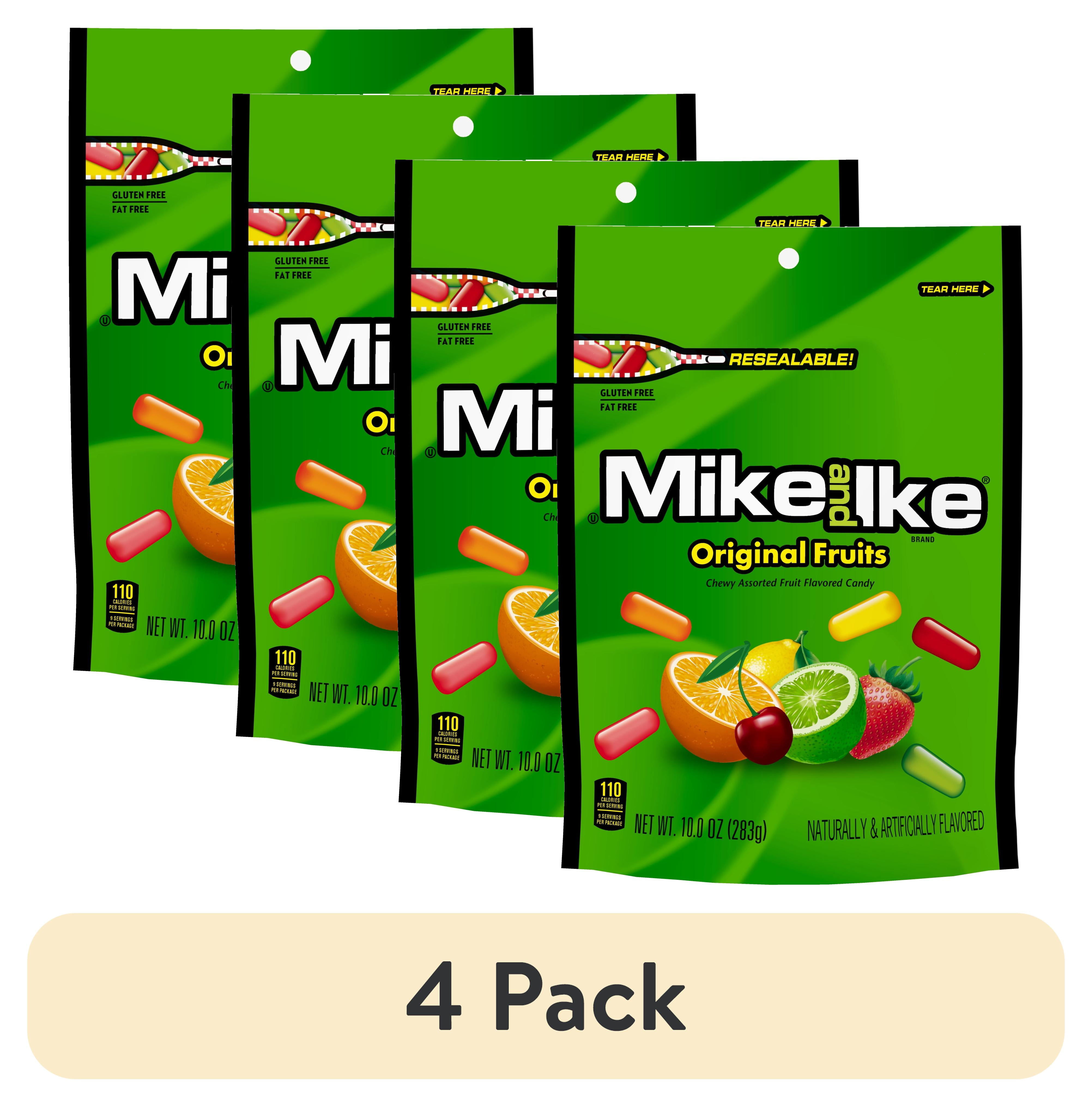 (4 pack) Mike and Ike Original Fruits Chewy Candy, 10 ounce Stand Up ...
