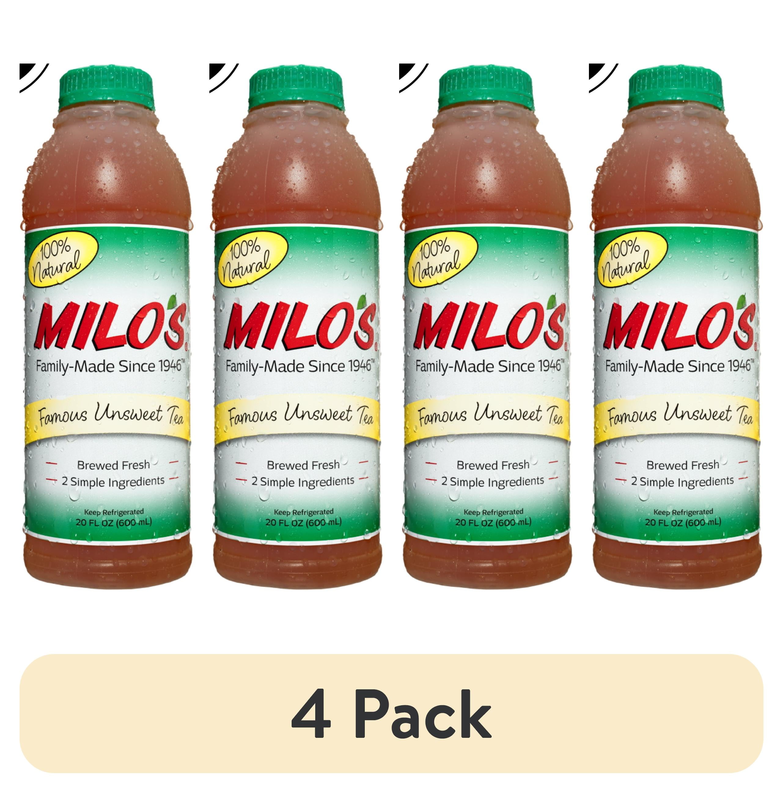 (4 pack) Milo’s Famous Unsweet Tea, 100% Natural, 20 Fl. Oz. Bottle ...