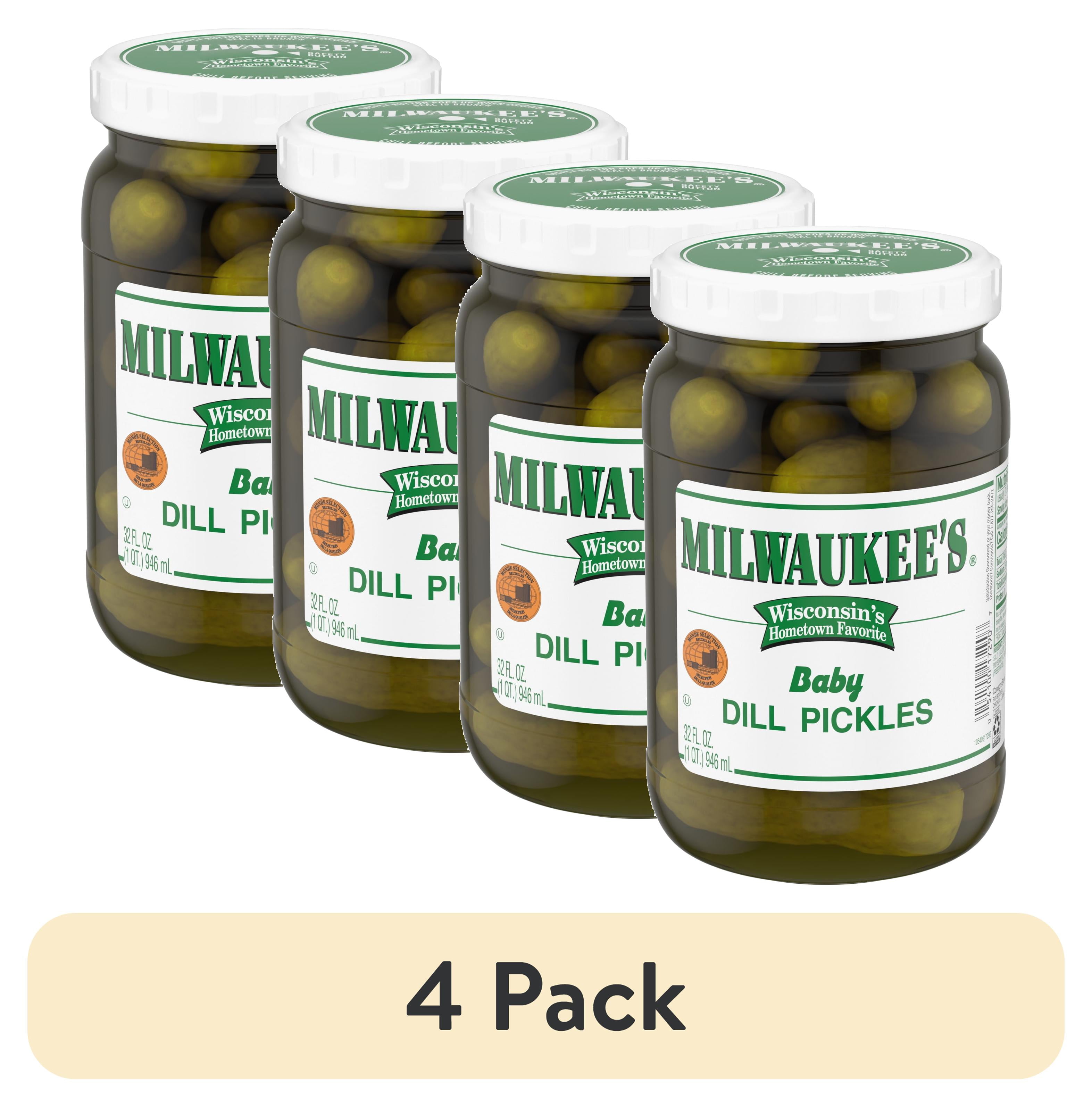 (4 pack) Milwaukee's Baby Dill Pickles, 32 fl oz Jar - Walmart.com