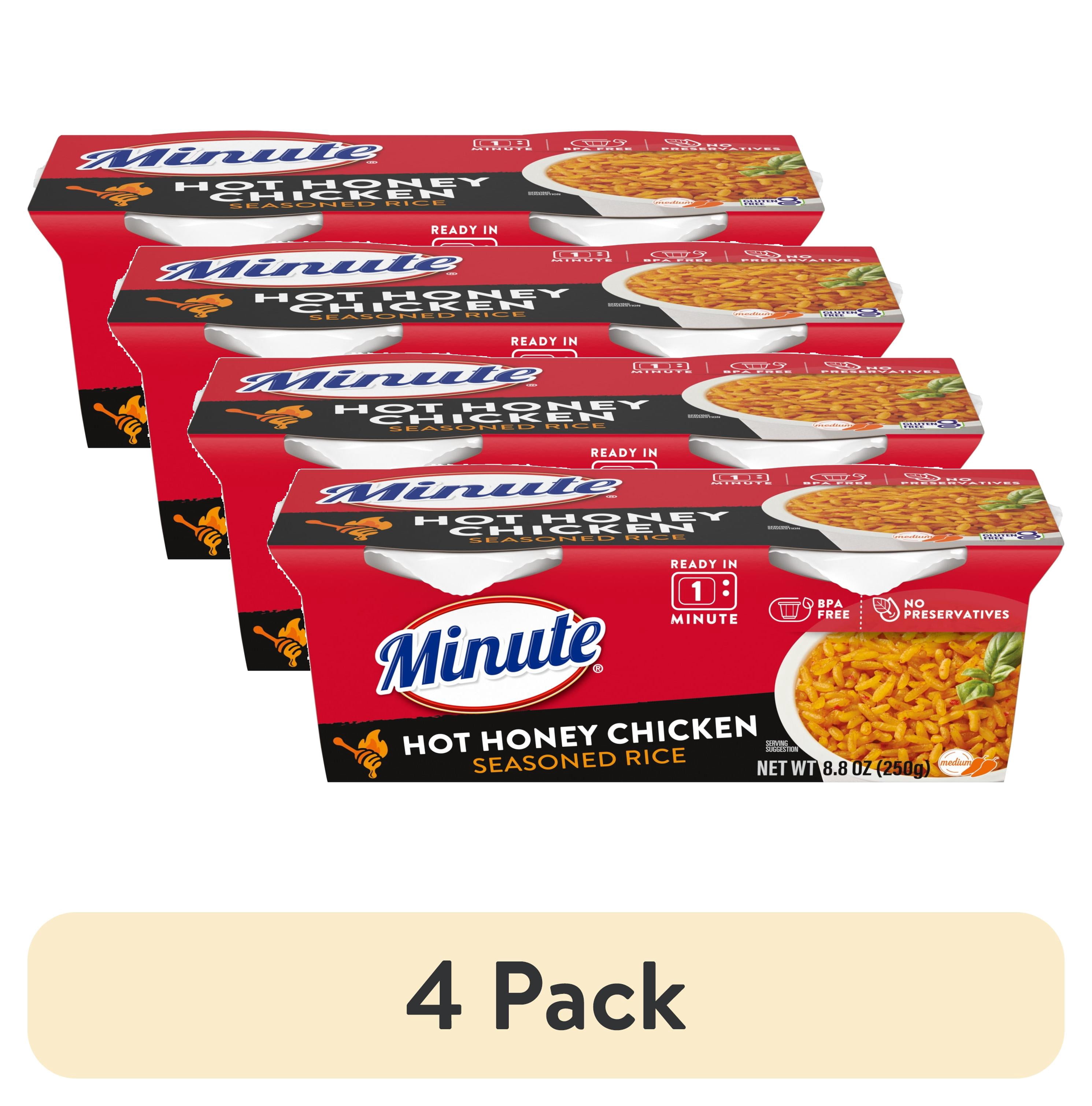 (4 pack) Minute Ready to Serve Hot Honey Chicken Seasoned Rice, Gluten ...