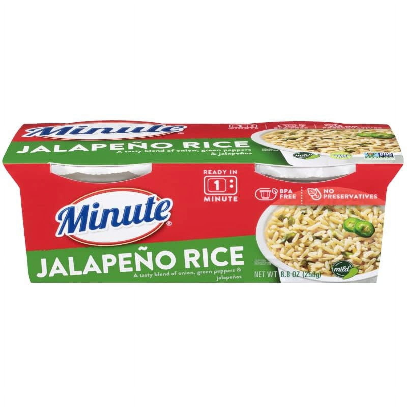 (4 pack) Minute Ready-to-Serve Jalapeno Rice, Microwaveable Rice Cups ...