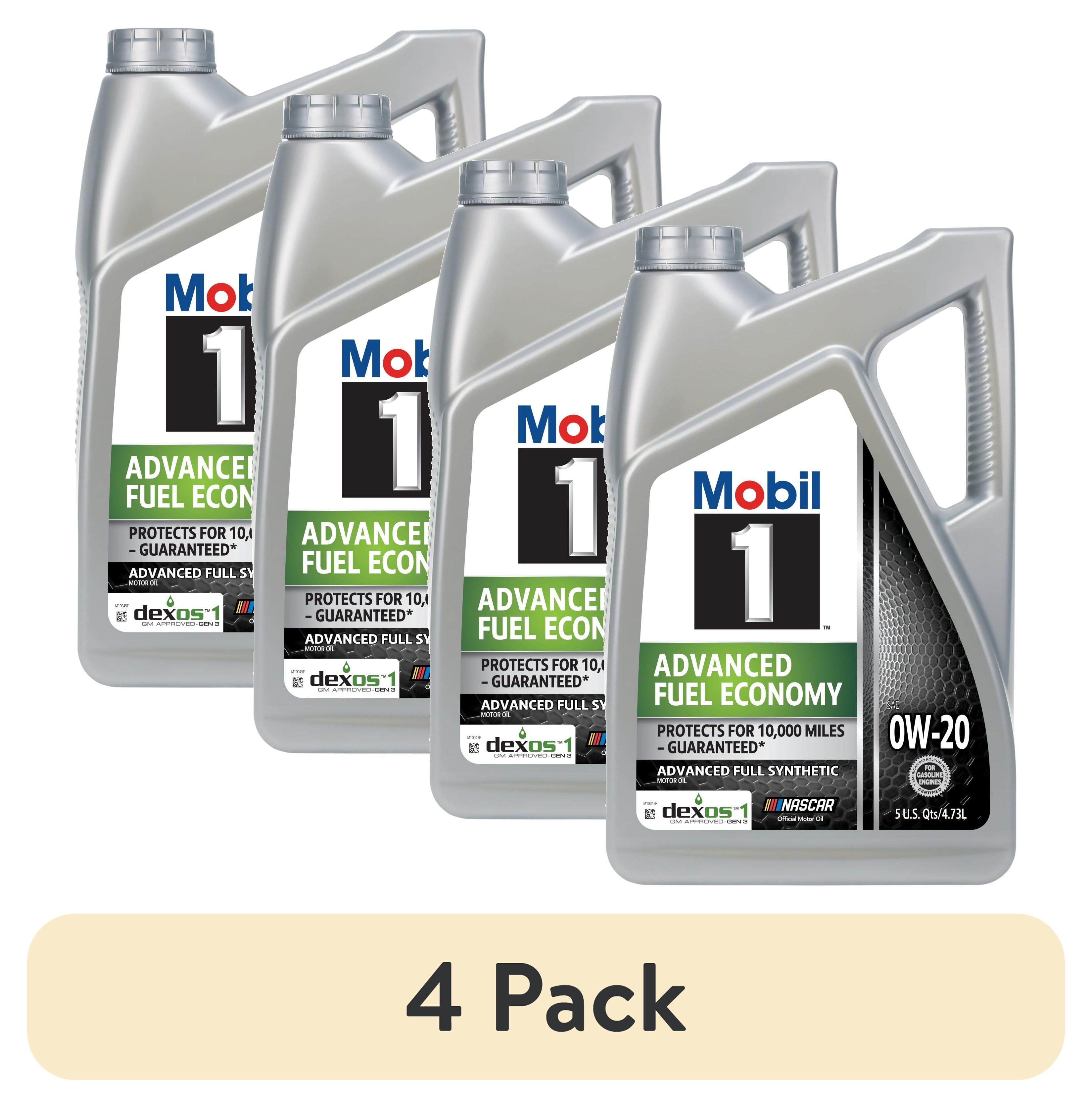 (4 pack) Mobil 1 Advanced Fuel Economy Full Synthetic Motor Oil 0W-20 ...