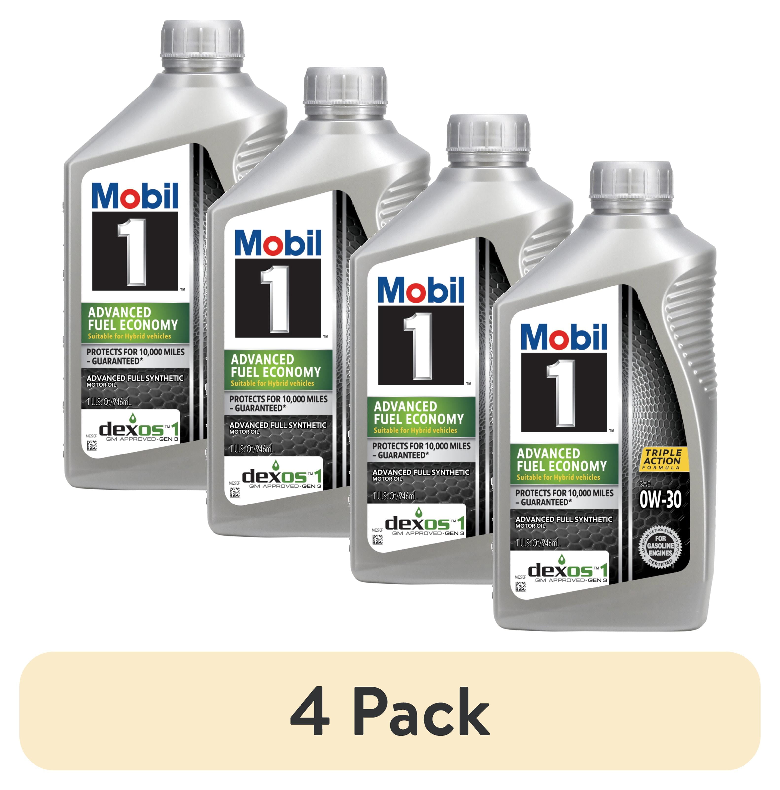 (4 pack) Mobil 1 Advanced Fuel Economy Full Synthetic Motor Oil 0W-30 ...