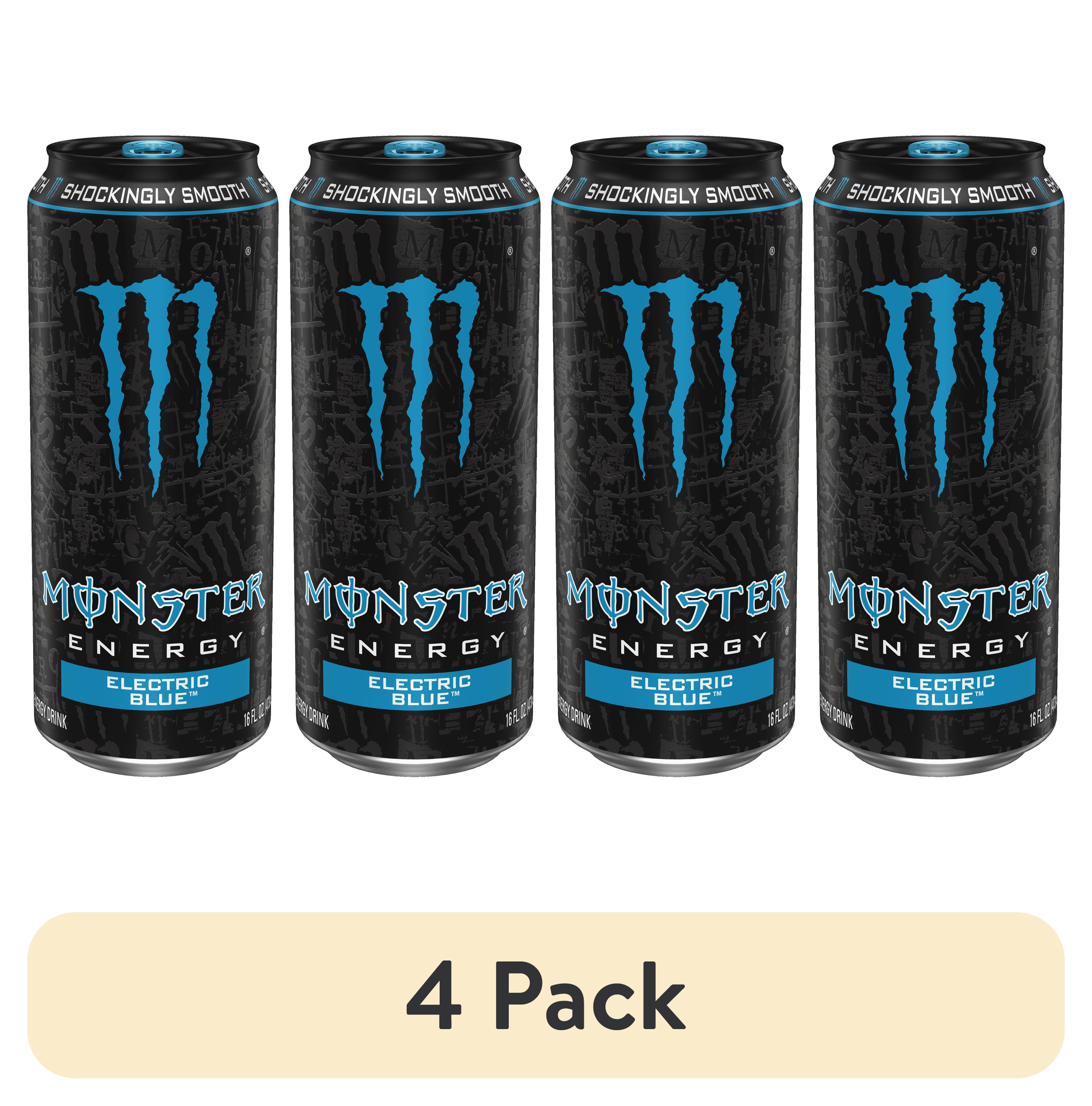 (4 pack) Monster Energy, Electric Blue, Energy Drink, 16 fl oz, Can ...