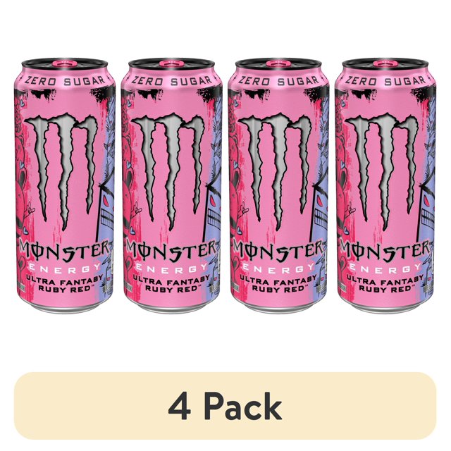 (4 pack) Monster Energy, Ultra Fantasy Ruby Red, 1 count, 16 fl oz ...
