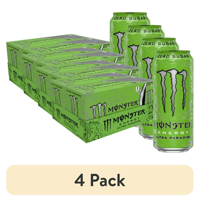 (4 pack) Monster Ultra Paradise, Sugar Free Energy Drink, 16 fl oz ...