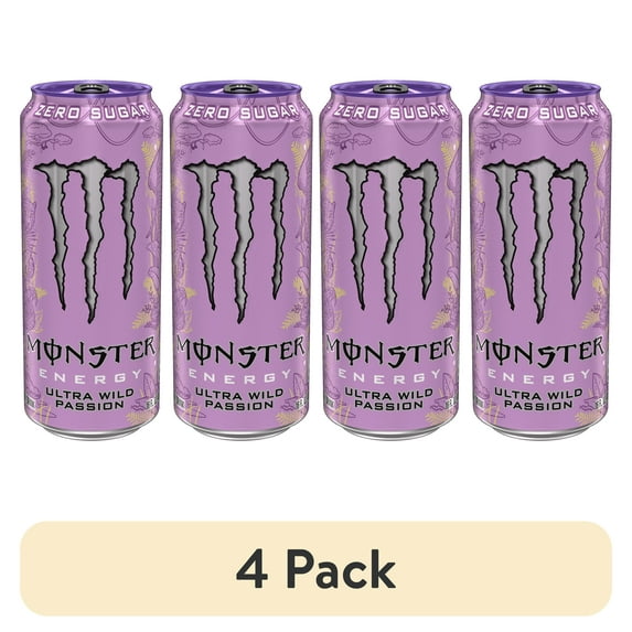 (4 pack) Monster Energy, Ultra Wild Passion, Zero Sugar Energy Drink ...